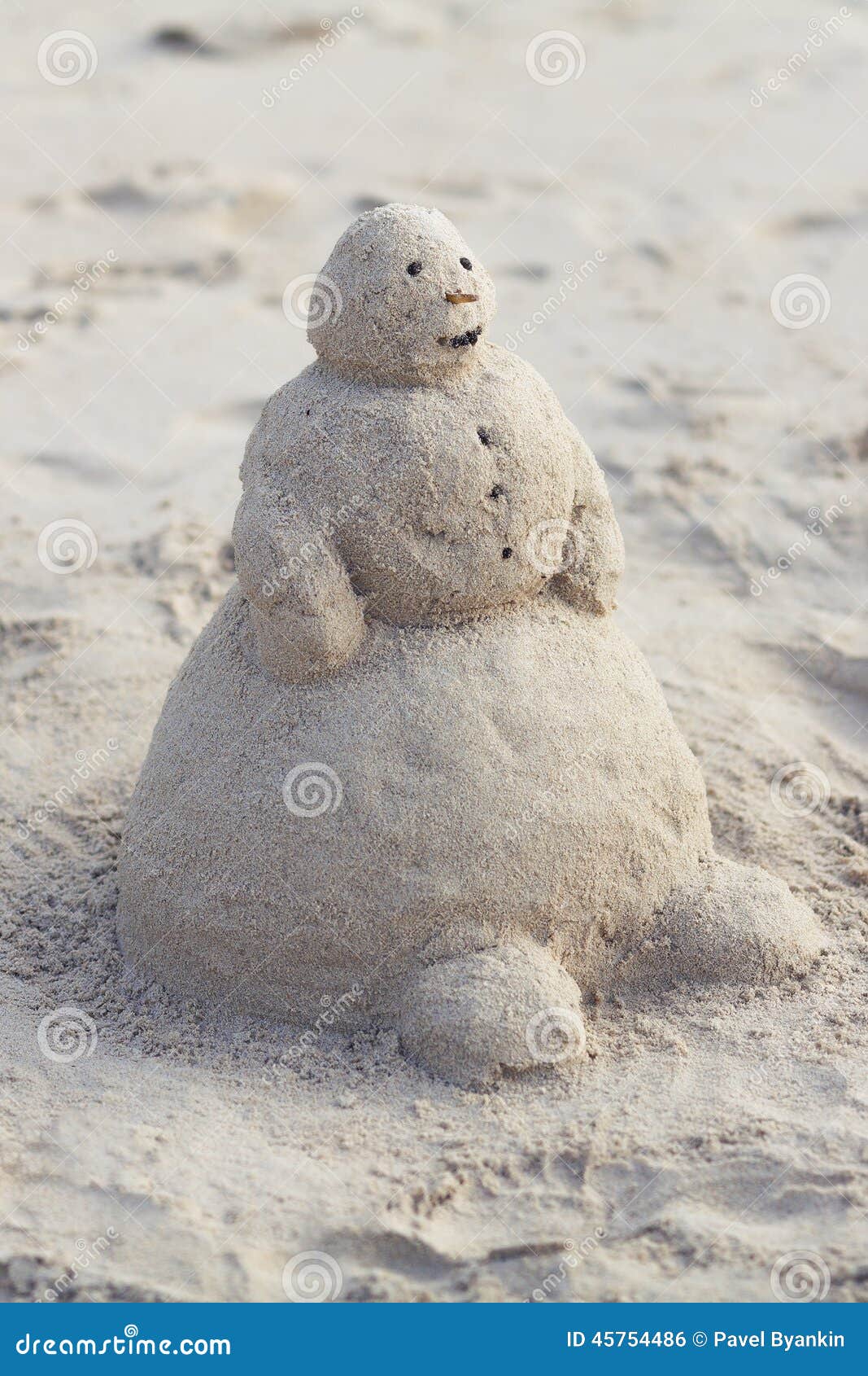Snowman out of sand stock photo. Image of greeting, climate - 45754486