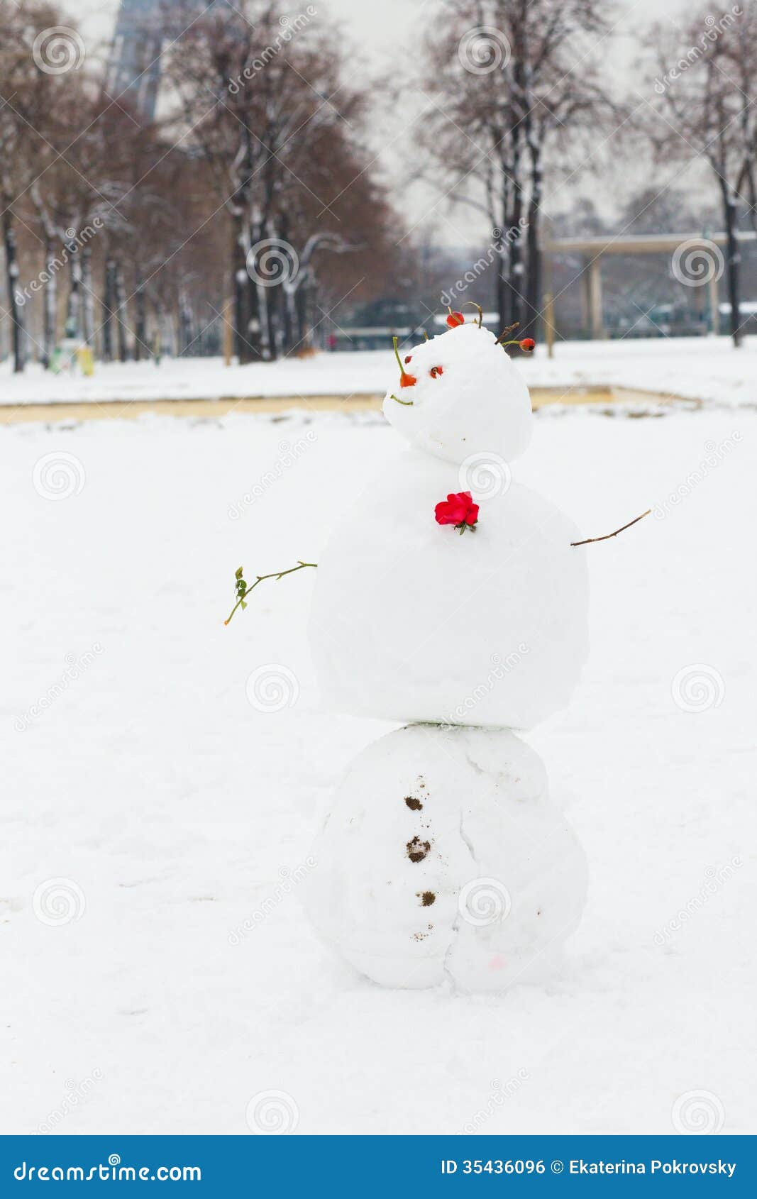 Snowman on a Parisian Street Stock Photo - Image of street, snowman ...