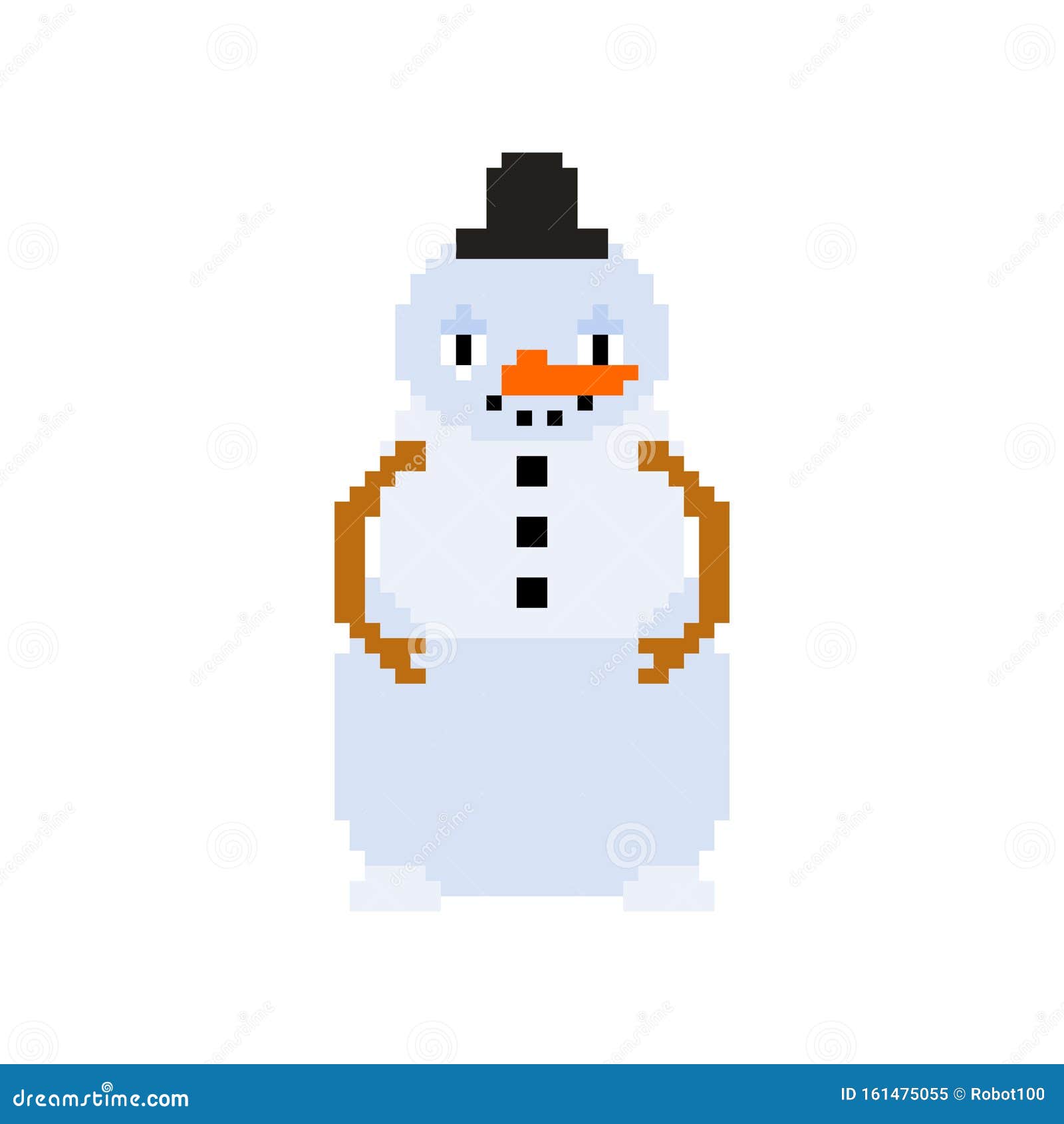 Snowman Pixel Art. Christmas 8 Bit Stock Vector - Illustration of ...