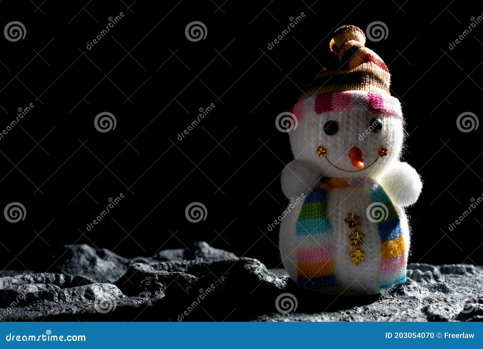 A Snowman on a Planet with Craters Stock Photo - Image of holiday ...