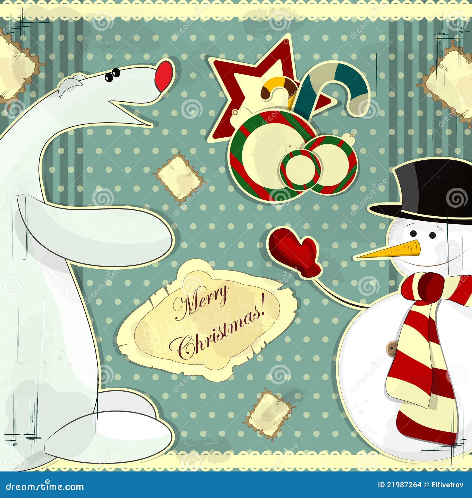 Snowman And Polar Bear Stock Vector Illustration Of Carrot 21987264
