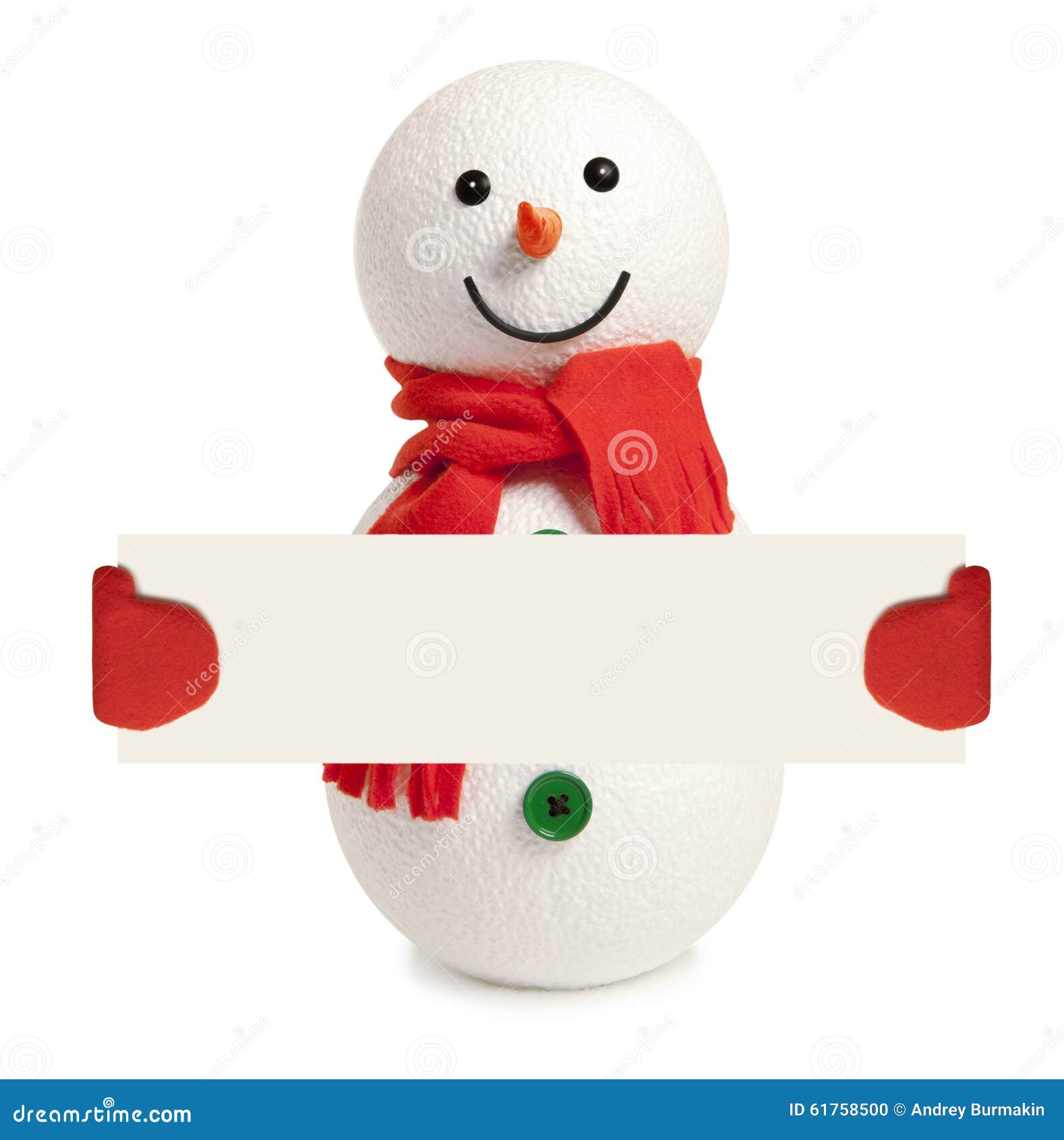 Snowman Presenting Empty Banner Stock Photo - Image of cute, white ...