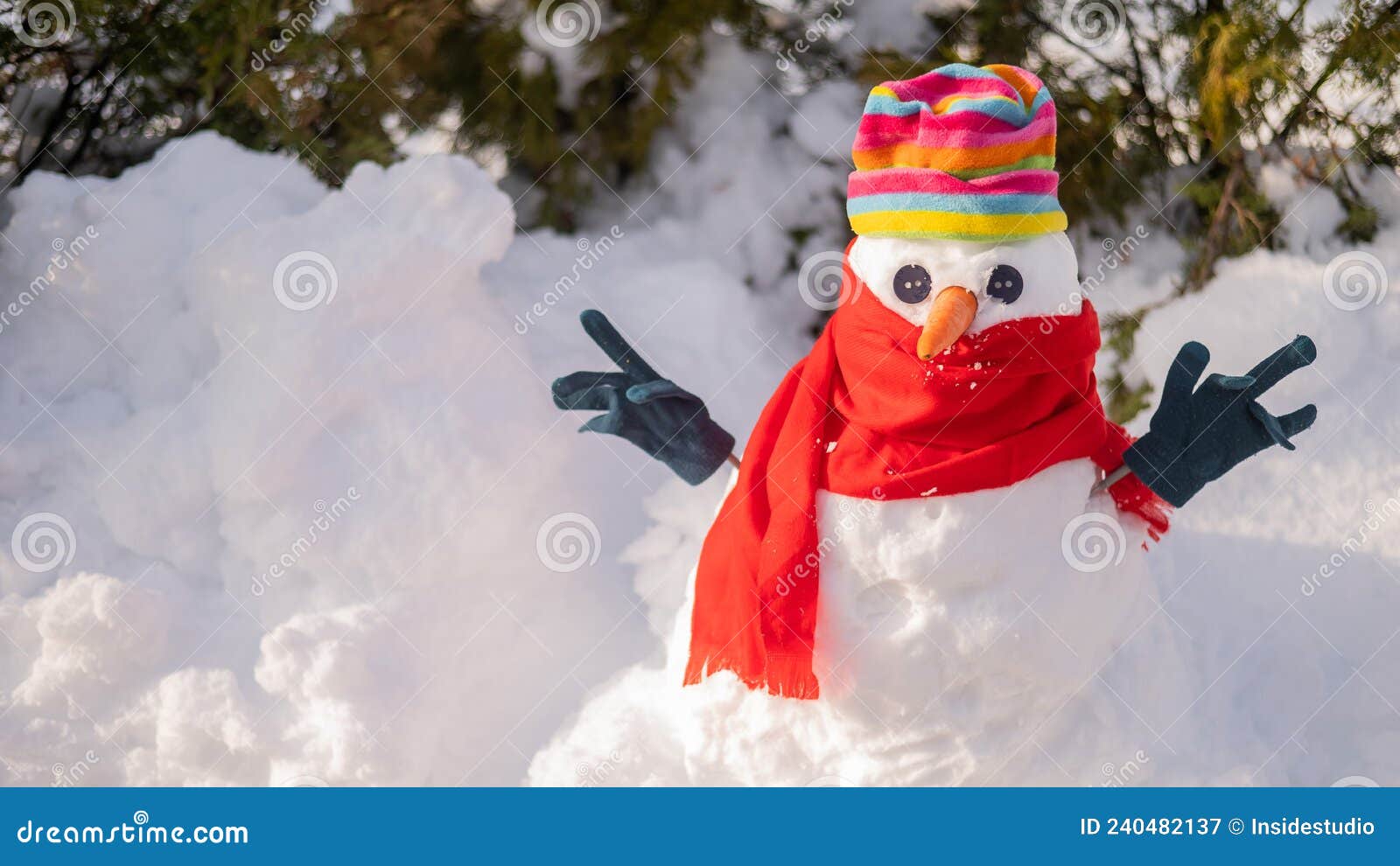 Snowman with Rainbow Hat. LGBT Community. Winter Fun. Stock Image ...