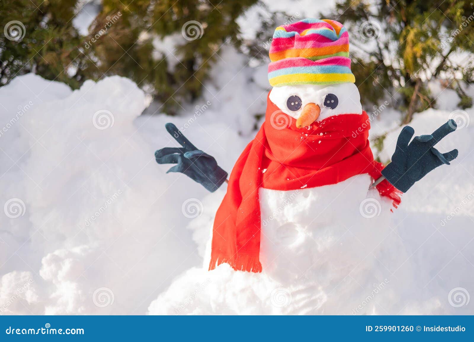 Snowman with Rainbow Hat. LGBT Community. Winter Fun. Stock Photo ...