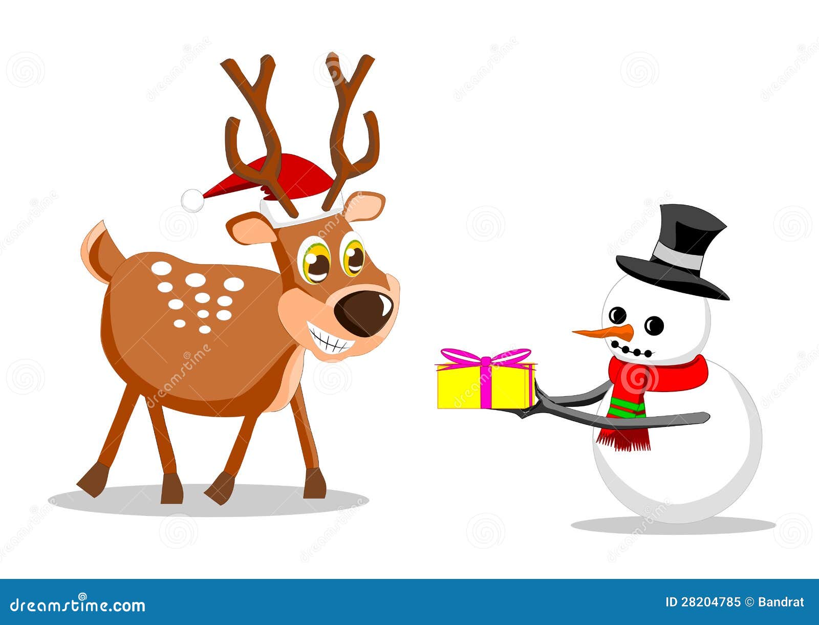 Snowman and Reindeer stock illustration. Illustration of illustrator ...