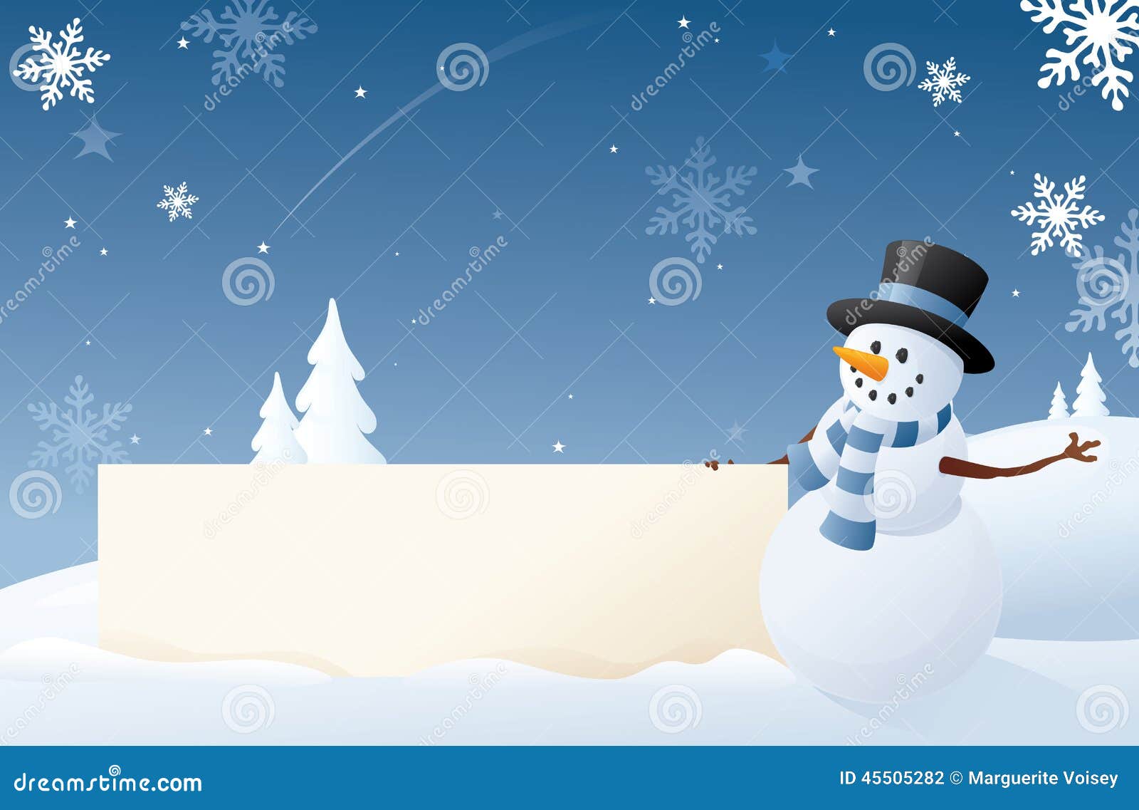 Snowman s Snowy Sign stock vector. Illustration of sign - 45505282
