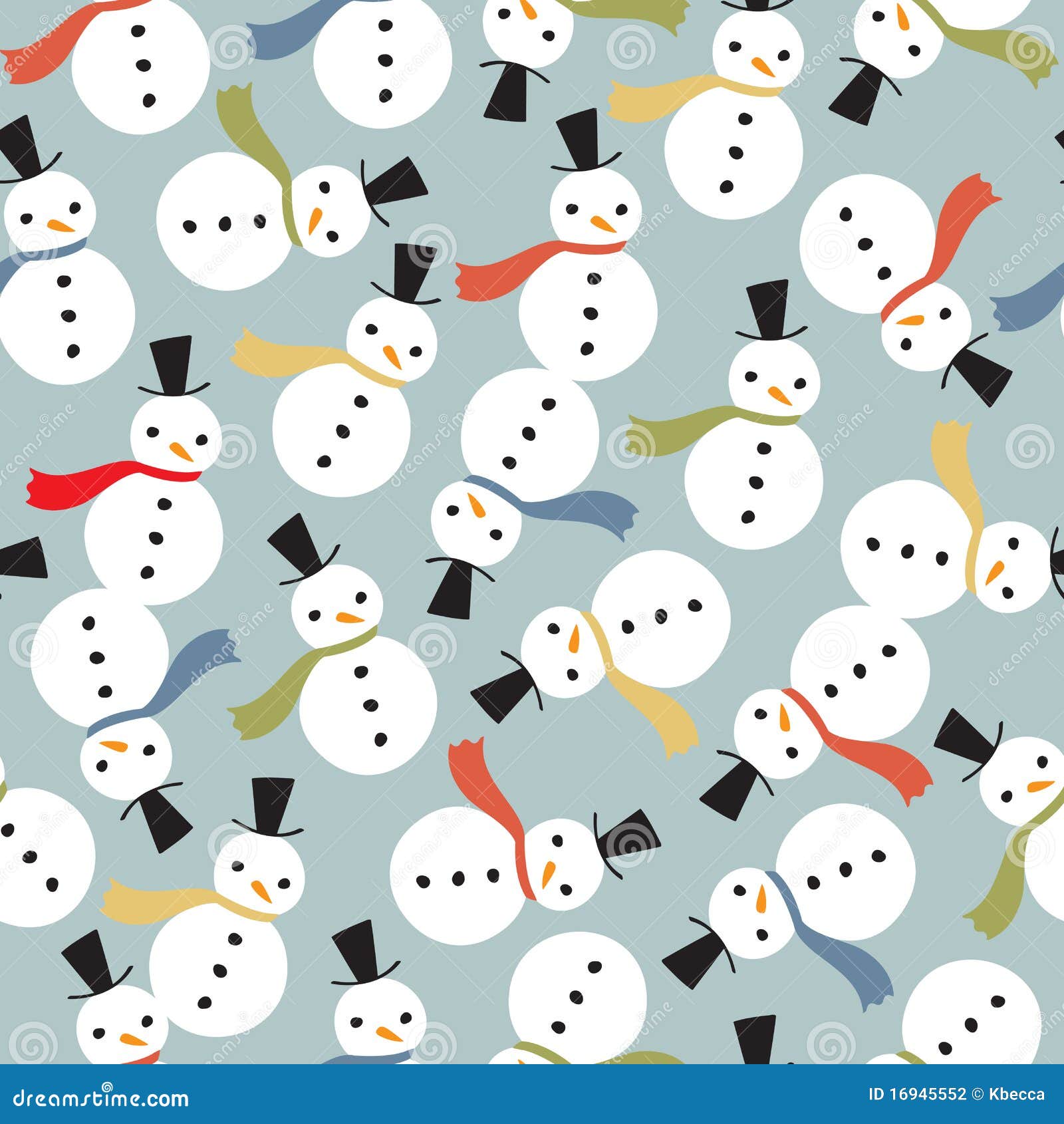 Snowman Scarf Seamless Background Pattern Stock Vector - Illustration ...