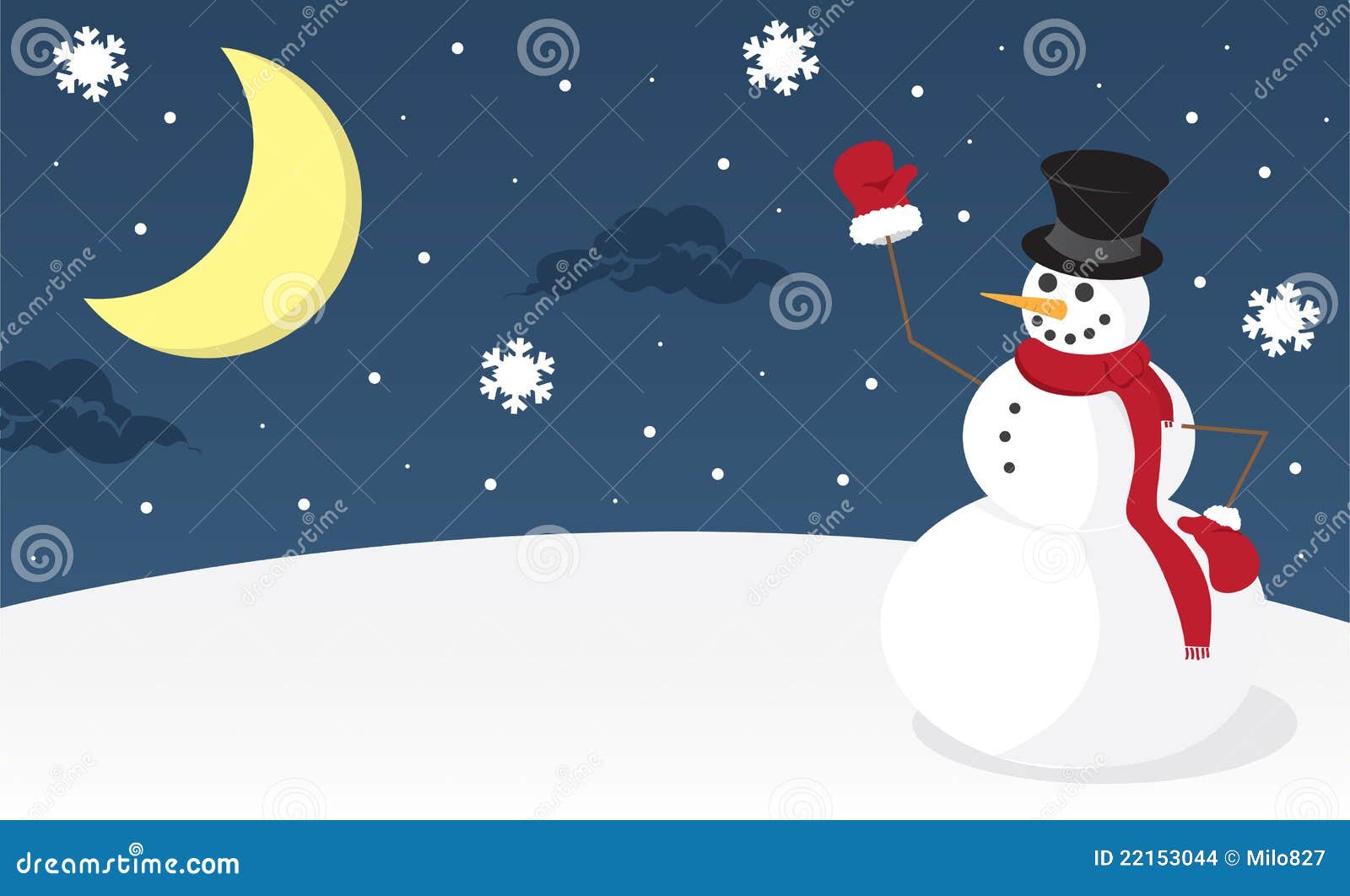 Snowman Scene stock vector. Illustration of winter, december - 22153044