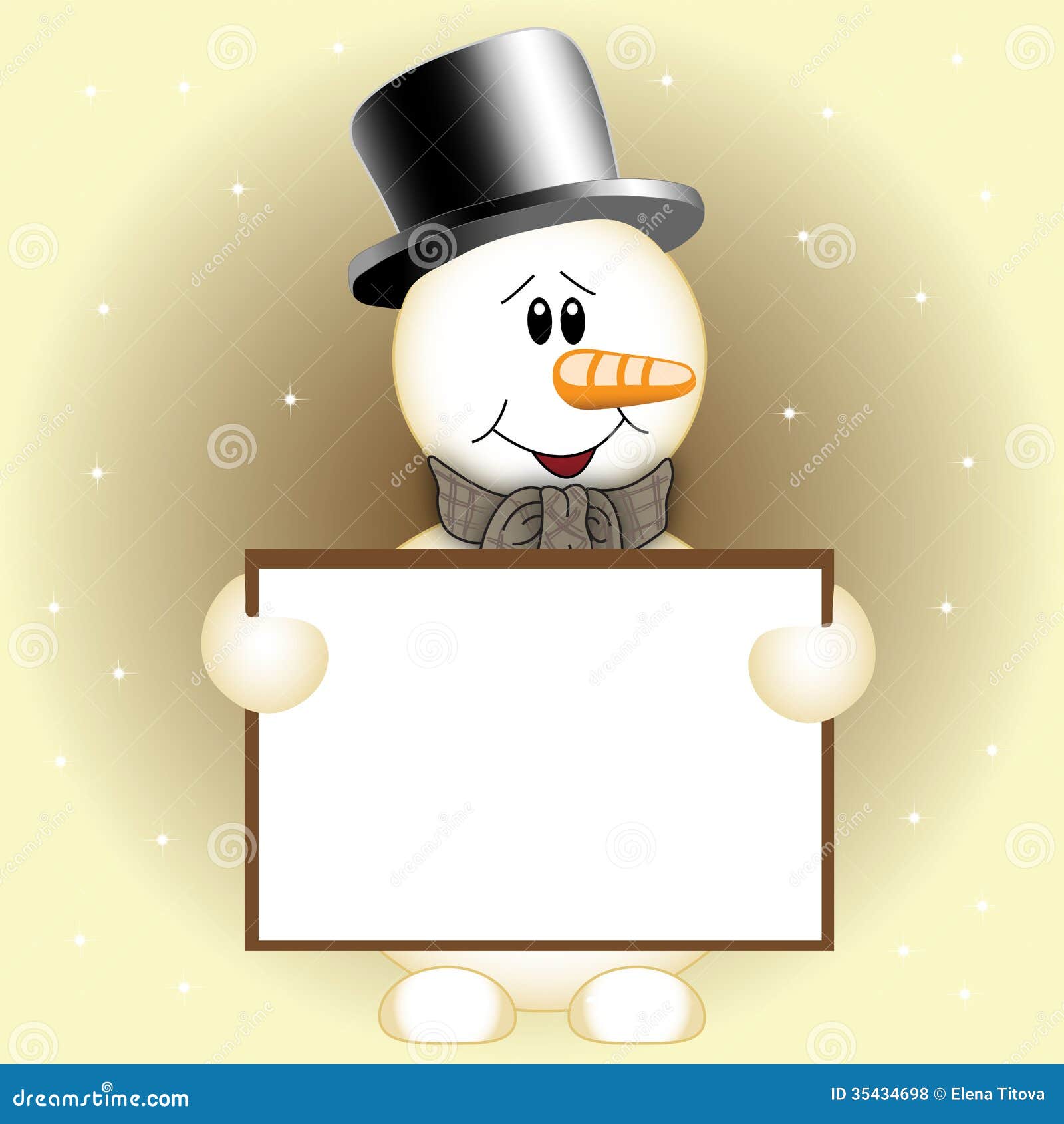 Snowman with sign stock vector. Illustration of christmas - 35434698