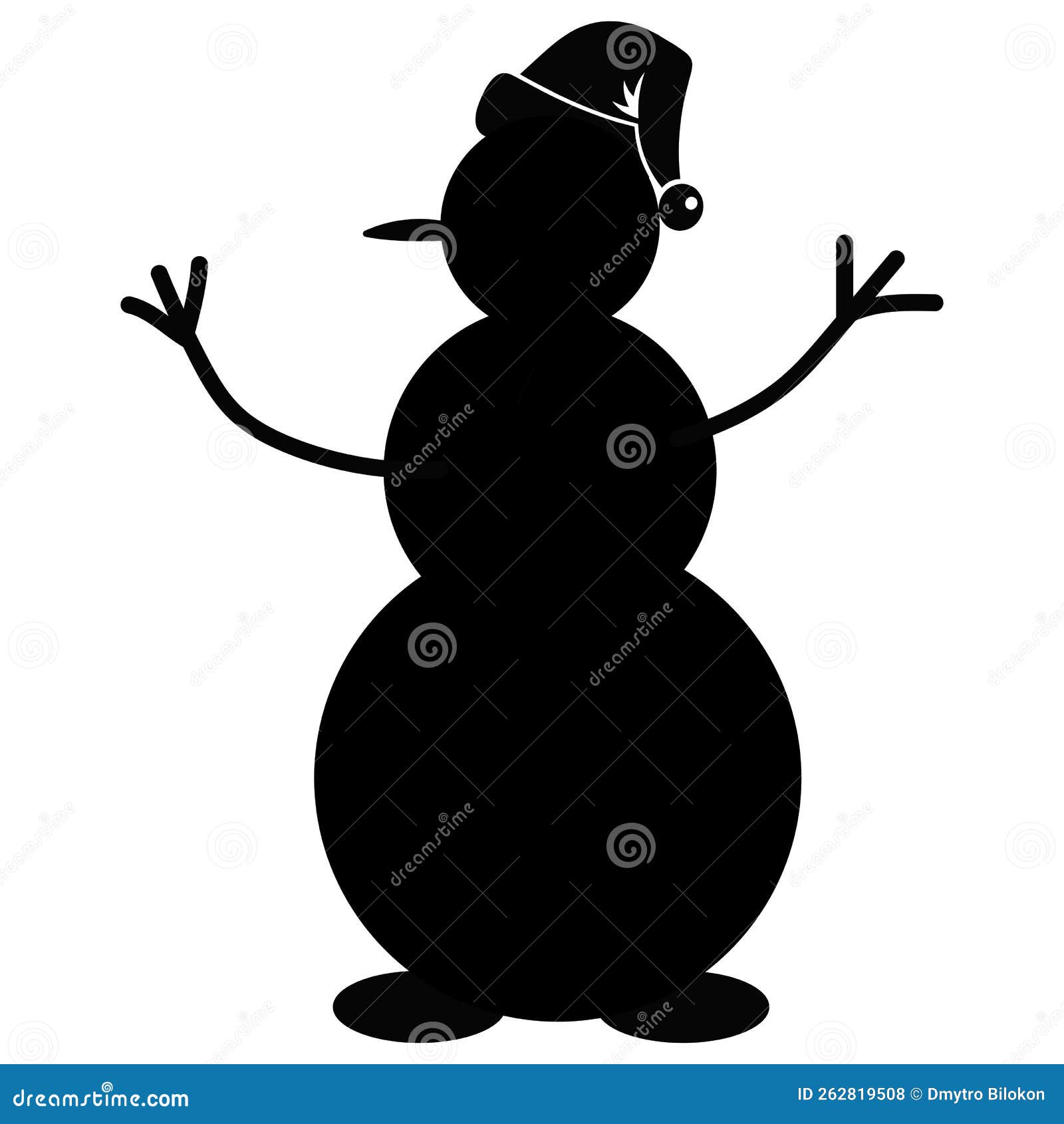 Snowman Silhouette Black Vector Image Winter Stock Photography ...
