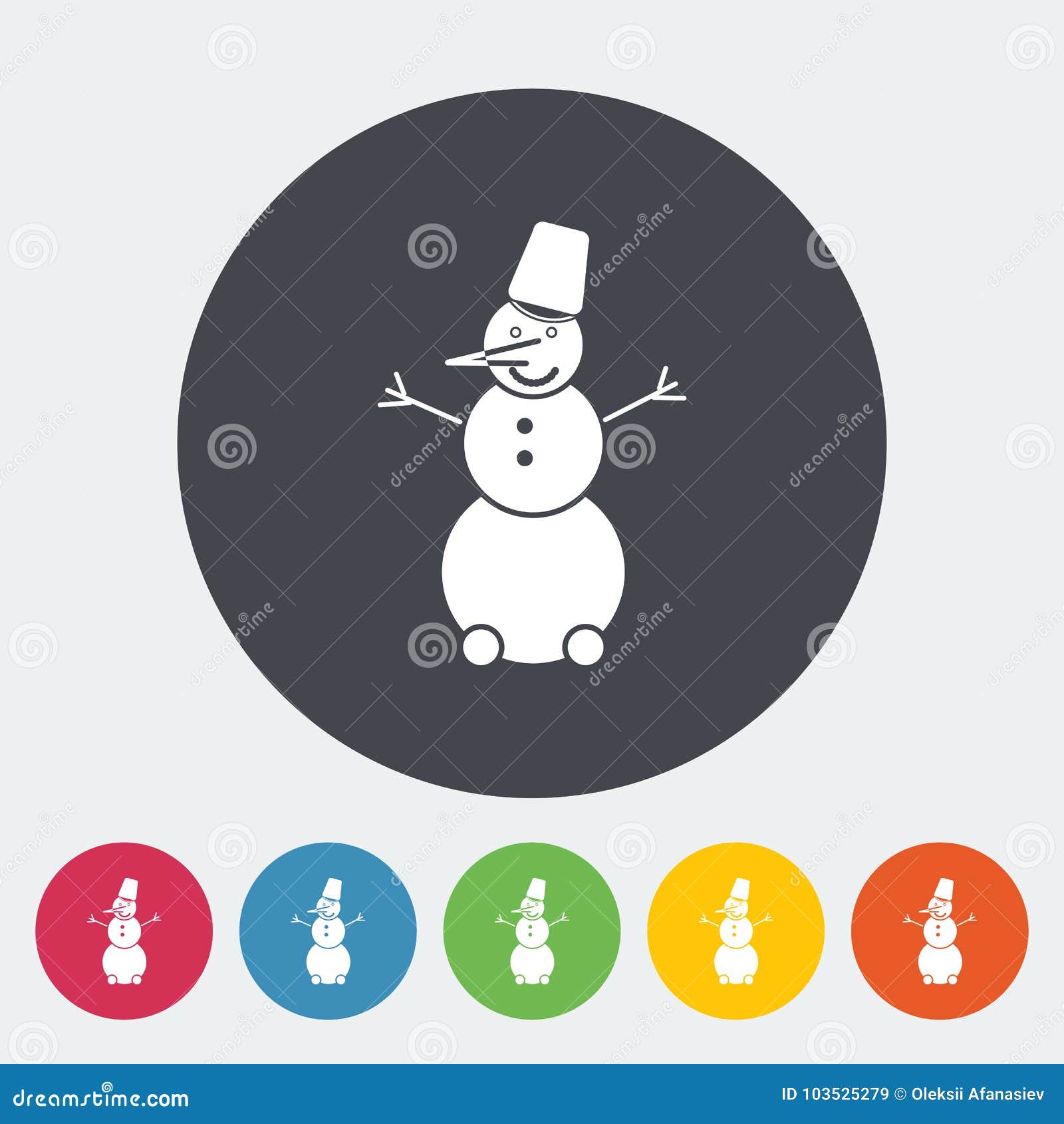 Snowman vector flat icon stock vector. Illustration of drawing - 103525279