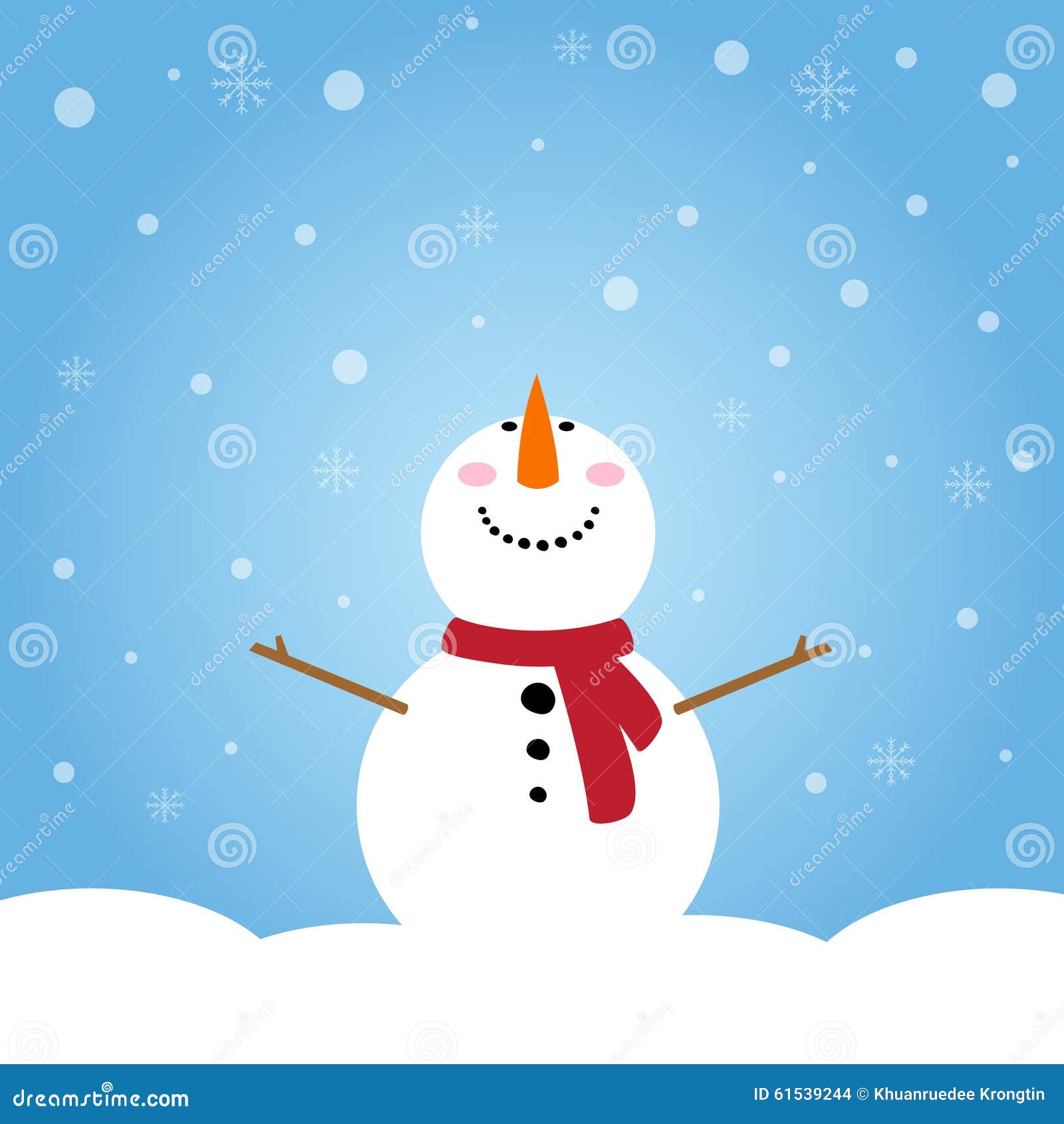 Snowman Smiling stock illustration. Illustration of holiday - 61539244
