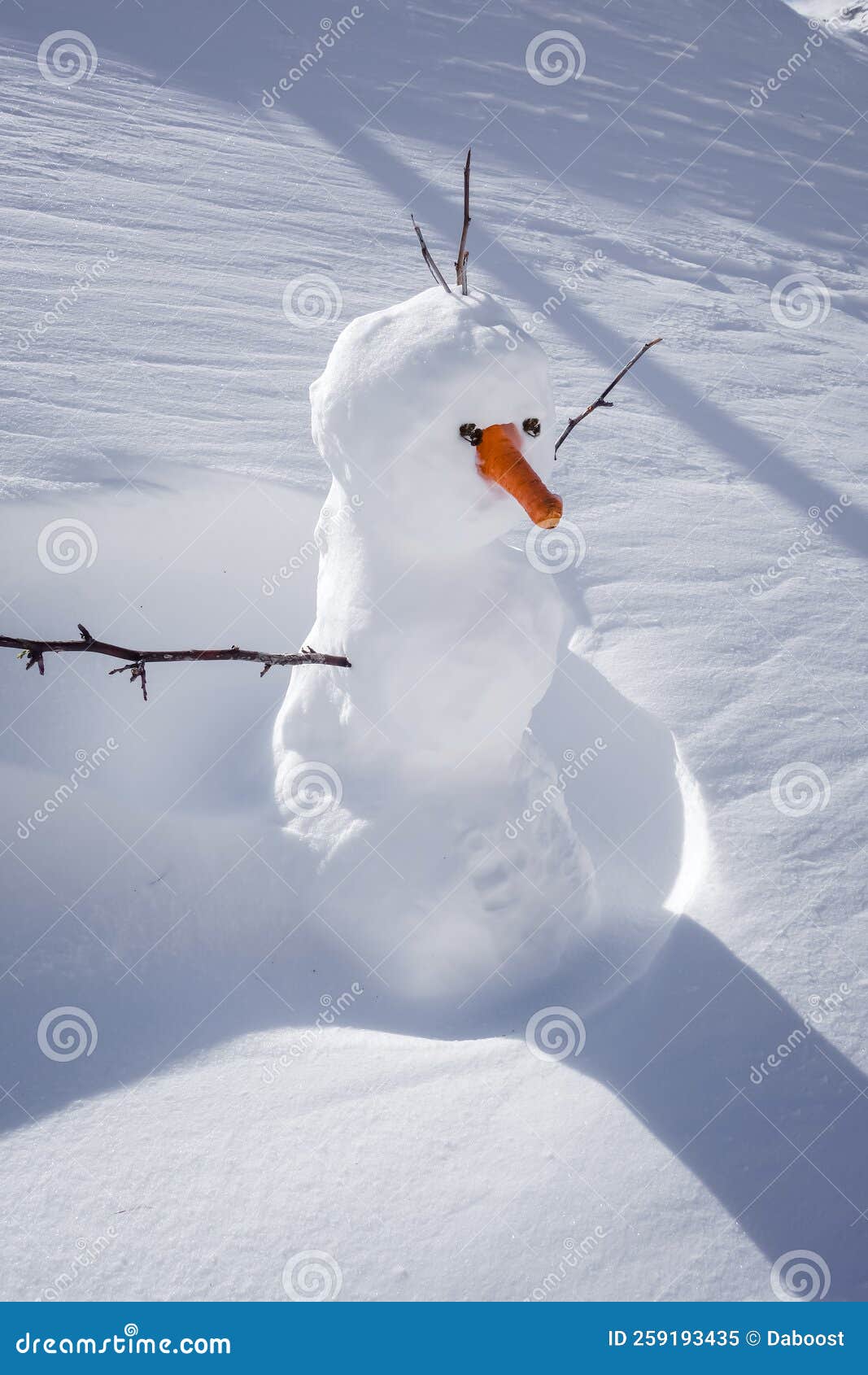 Snowman in the Snow during Winter Stock Image - Image of funny, snow ...