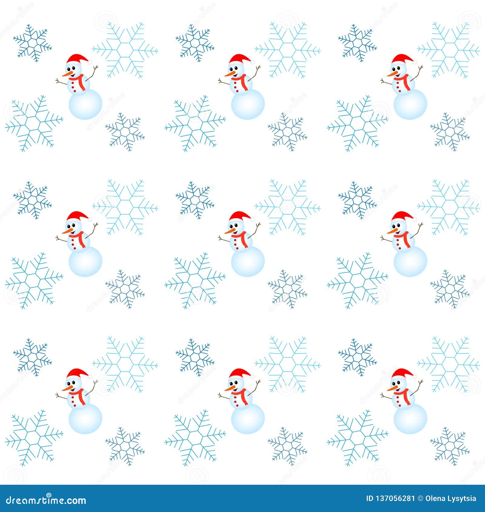 Snowman and Snowflake Pattern Stock Vector - Illustration of wallpaper ...