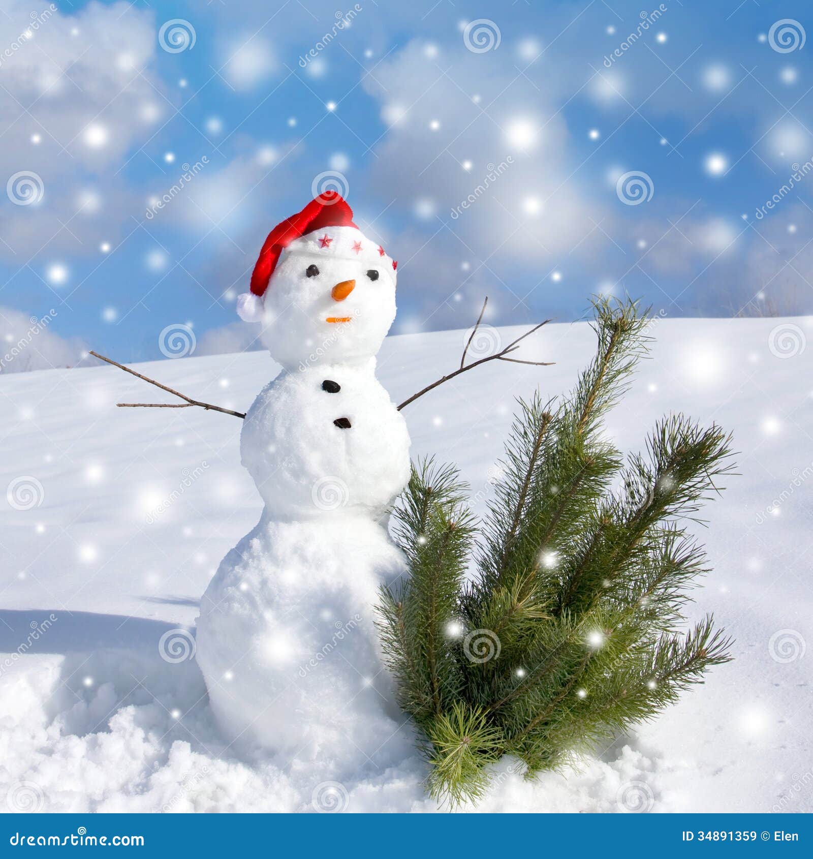 Snowman and snowstorm stock image. Image of cold, snow - 34891359