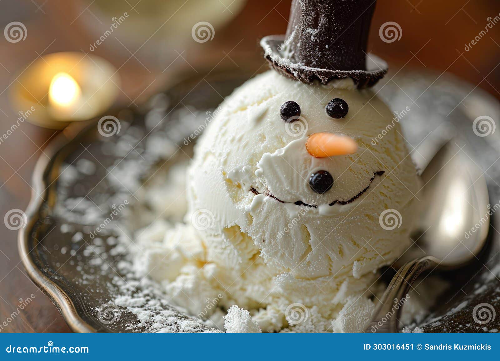 A Snowman Style Ice Cream. Generative AI Stock Illustration ...