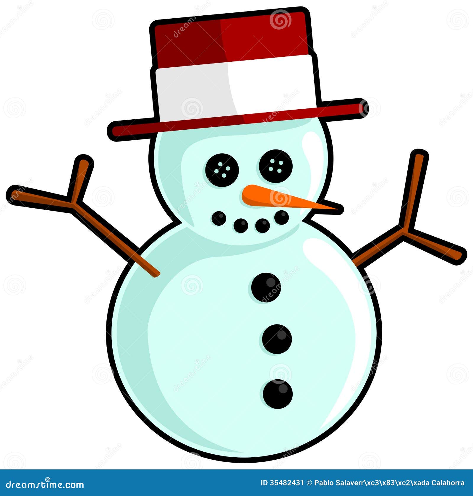 Snowman stock vector. Illustration of children, kids - 35482431