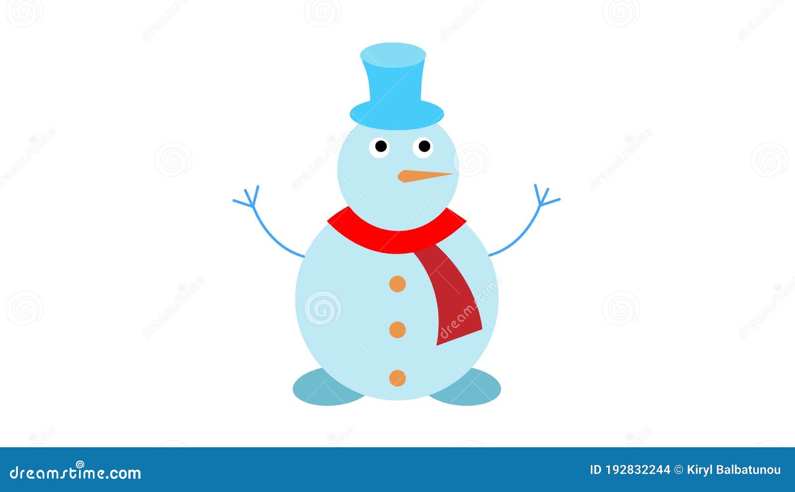 Snowman Vector Illustration on White Background Stock Illustration ...