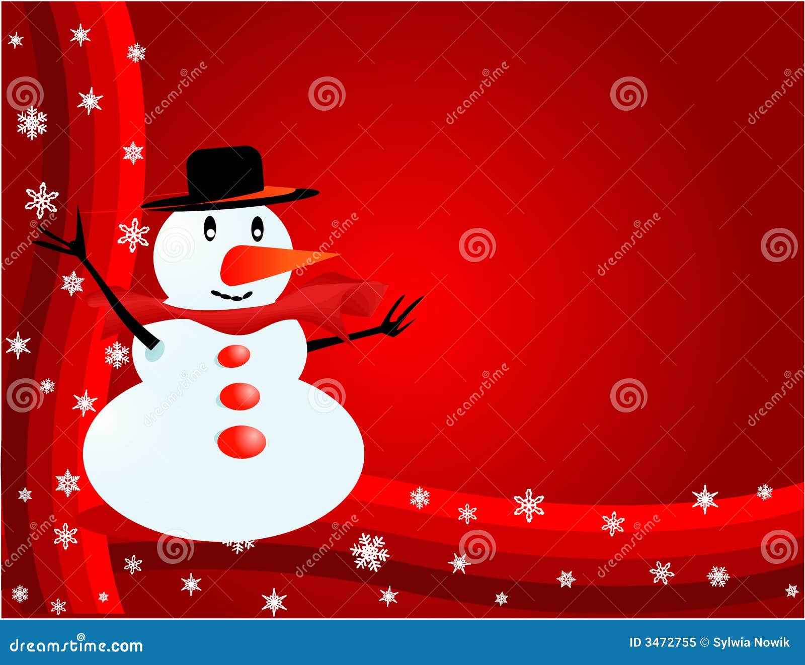 Snowman - Visiting-card Cartoon Vector | CartoonDealer.com #3472755