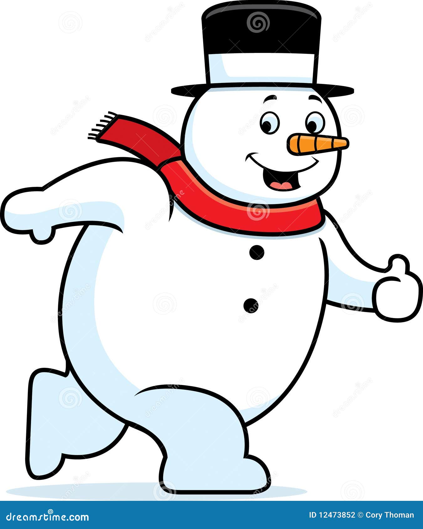 Snowman Walking stock vector. Illustration of scarf, season - 12473852