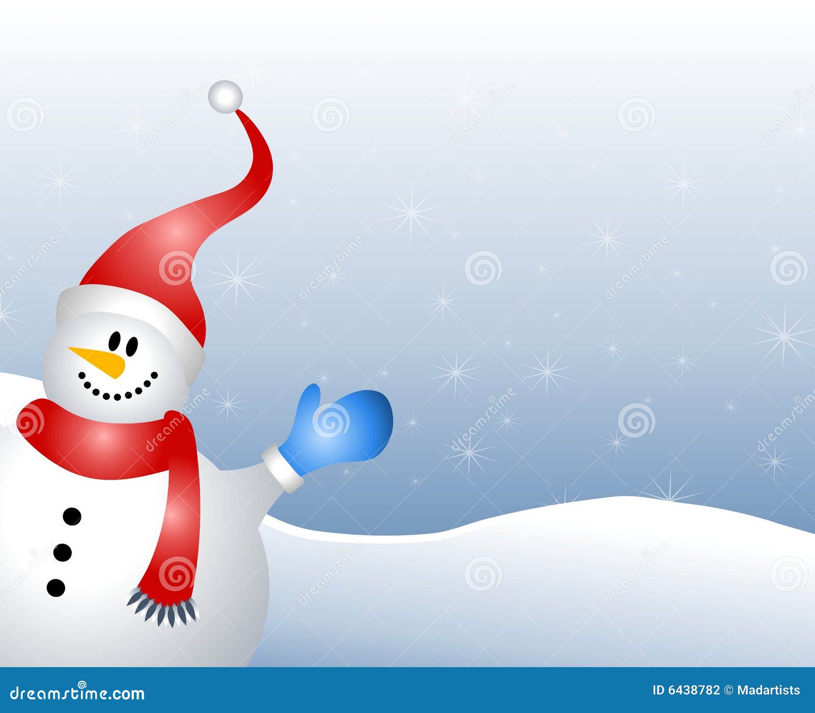 Snowman Waving Background stock illustration. Illustration of season ...