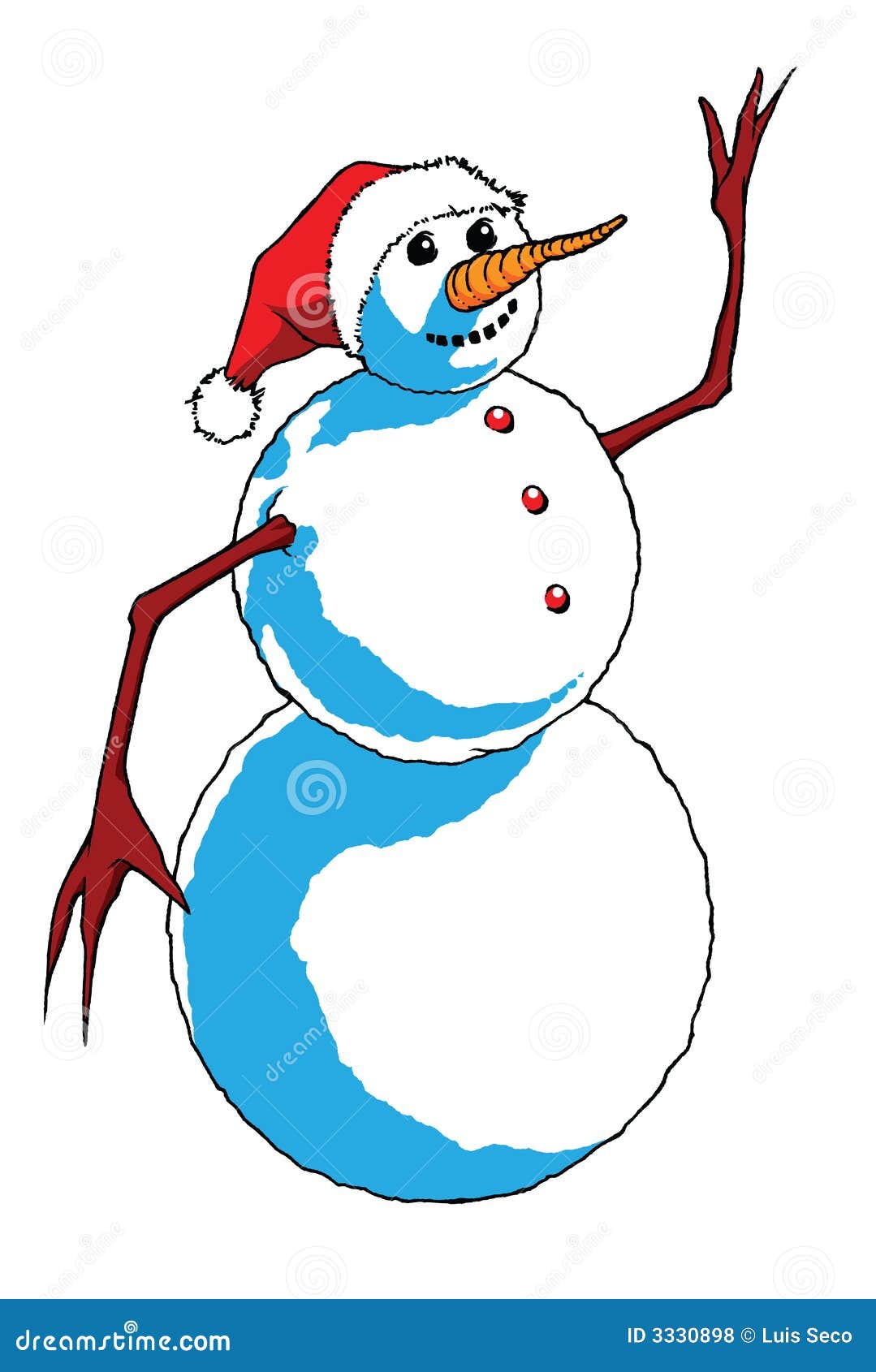 Snowman waving hands stock vector. Illustration of buddy - 3330898