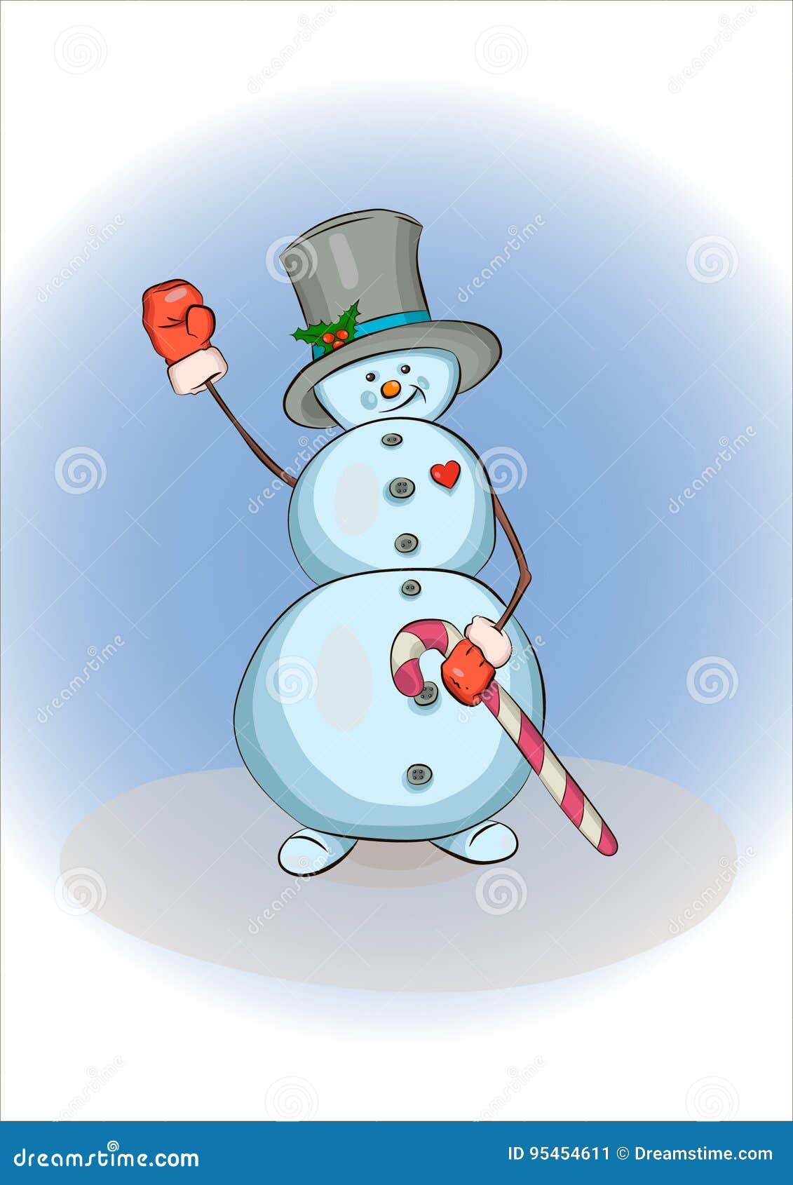 Snowman stock vector. Illustration of cold, design, drawing - 95454611