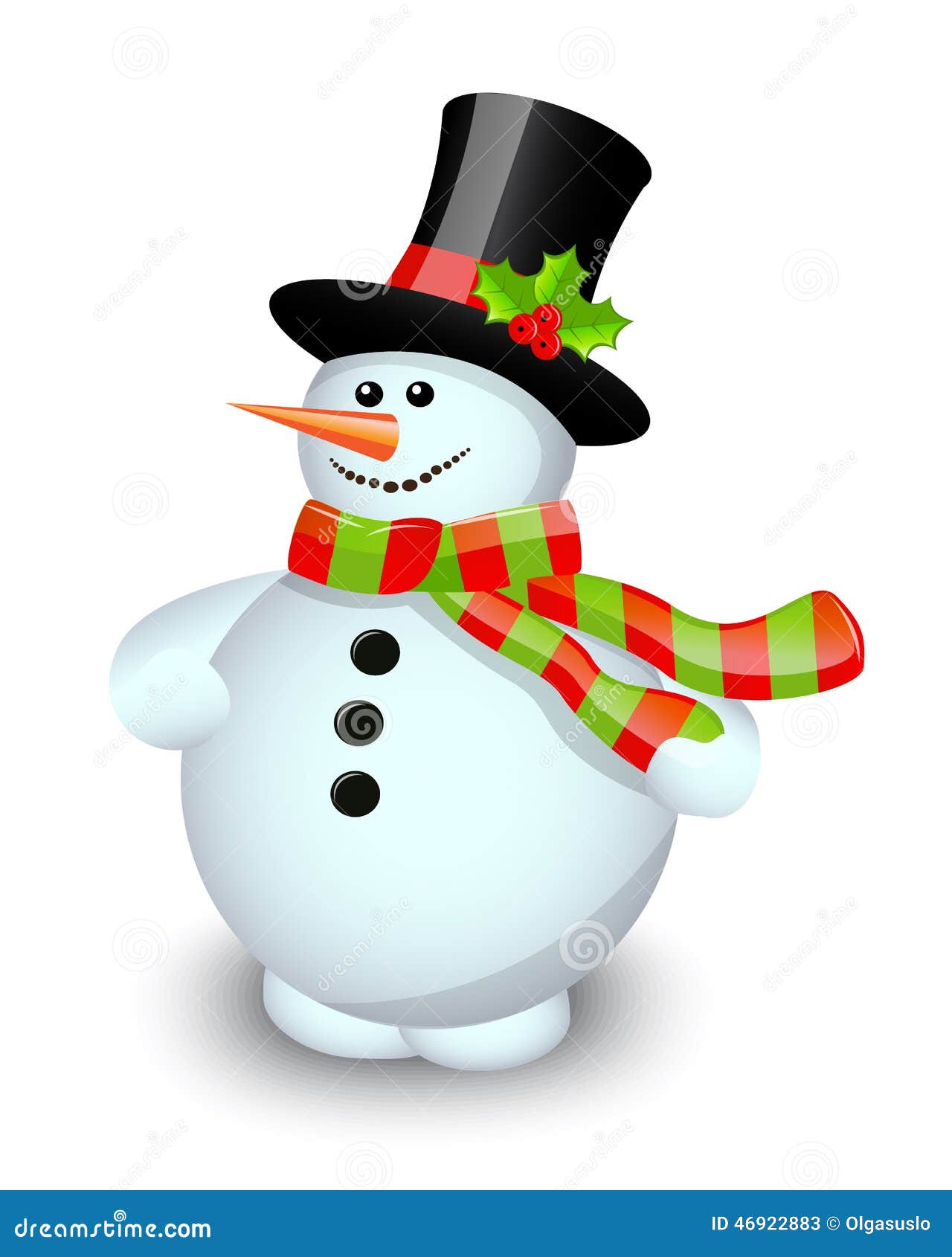 Snowman on a White Background Stock Vector - Illustration of holiday ...