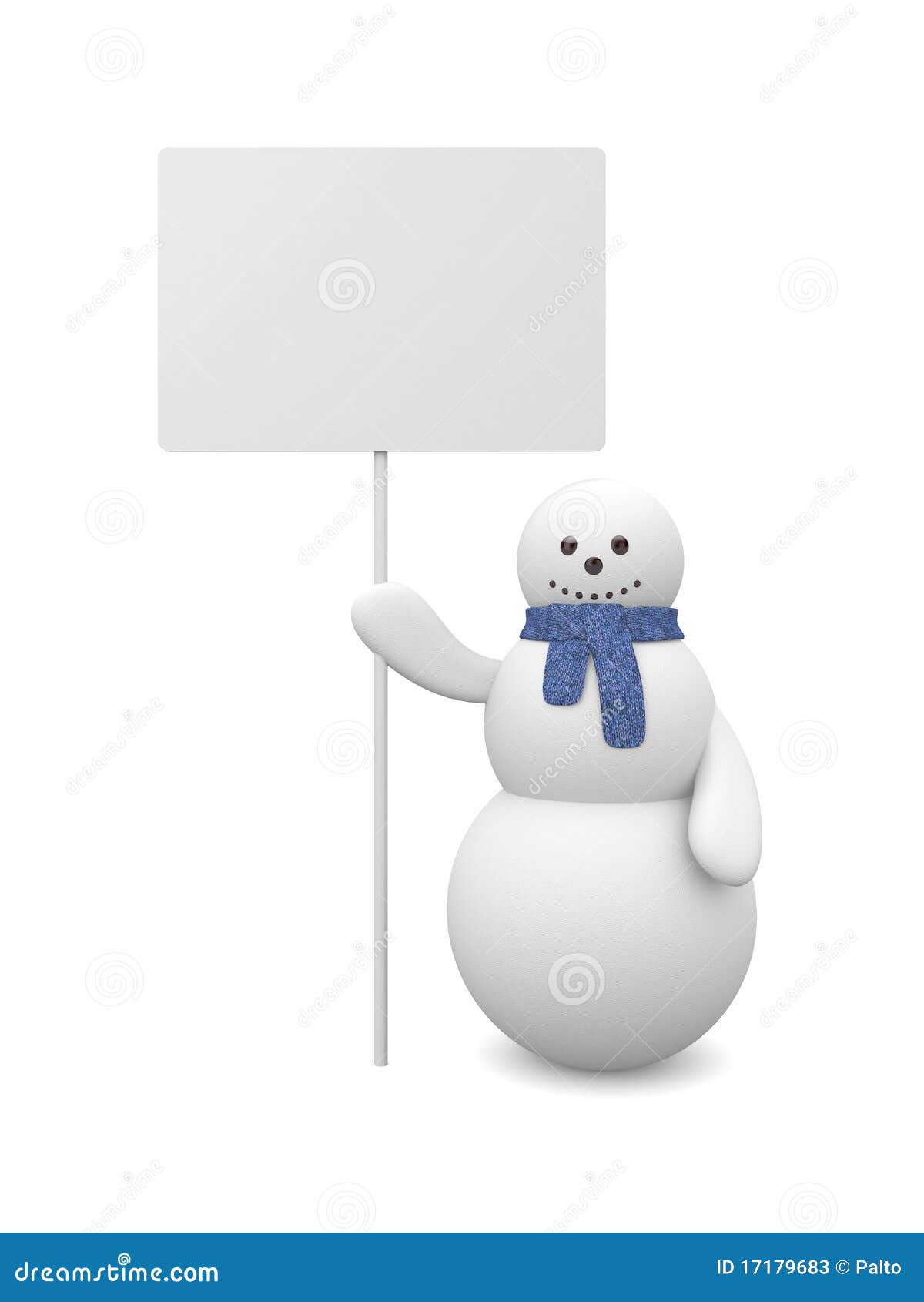Snowman with whiteboard stock illustration. Illustration of advertise ...