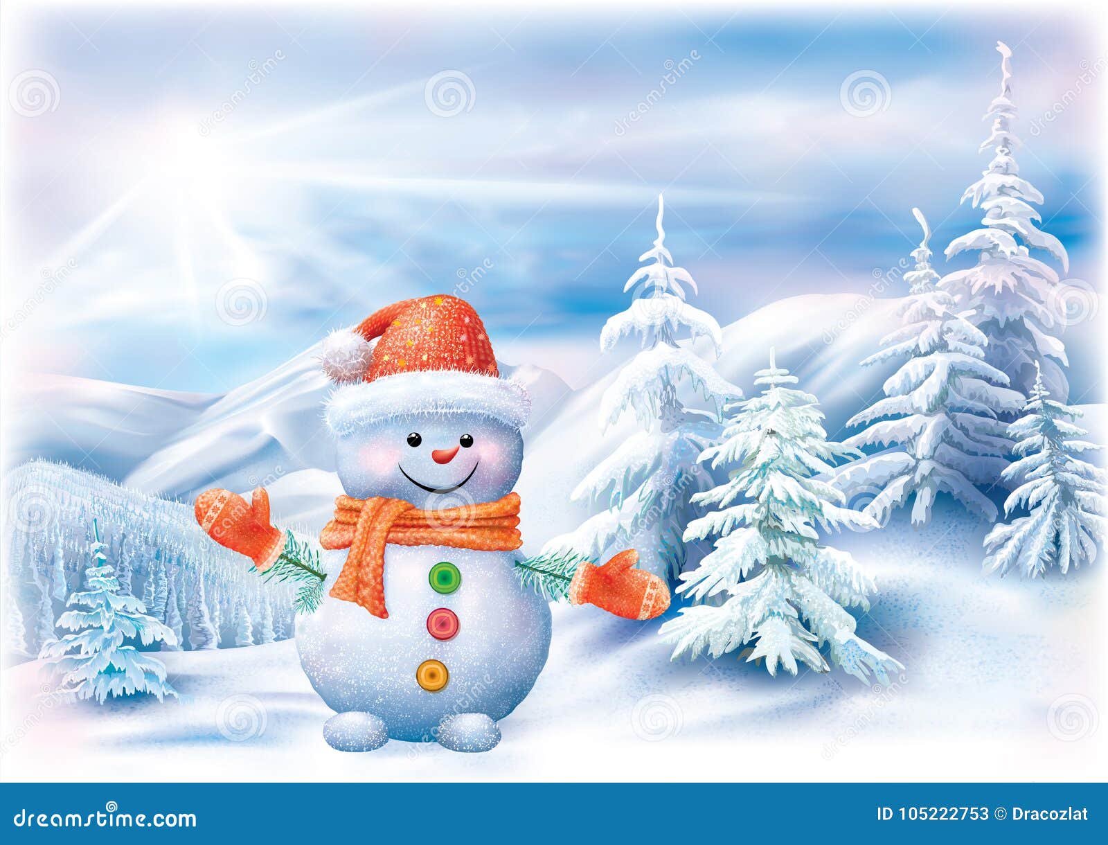 Winter Snowman Background Images