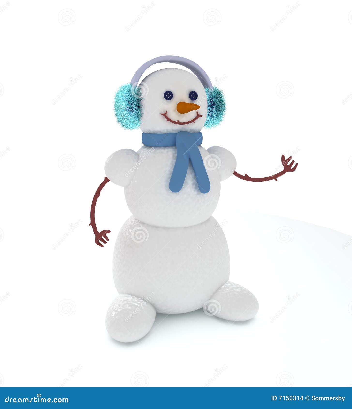 Snowman2 stock illustration. Illustration of showing, snow - 7150314