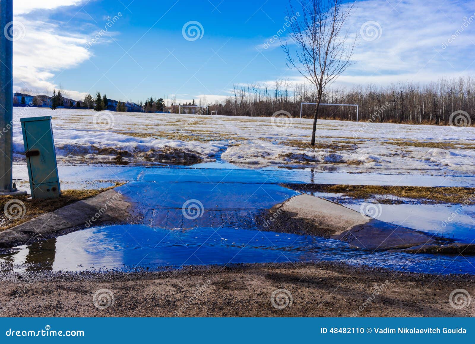 Snowmelt fotografia stock. Immagine di stagione, parco - 48482110