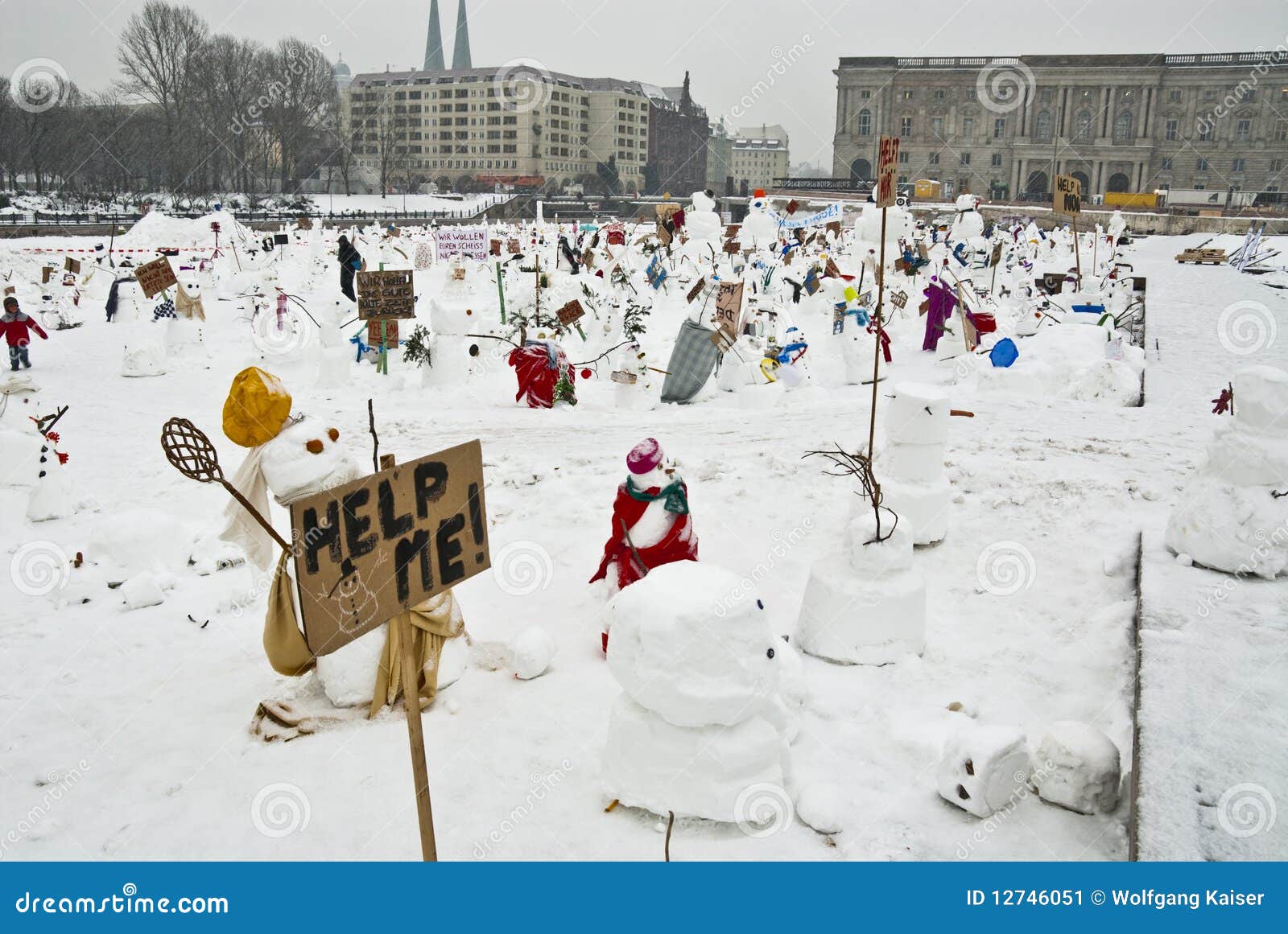 Snowmen Against Global Warming Editorial Photo - Image of snowman, cold ...