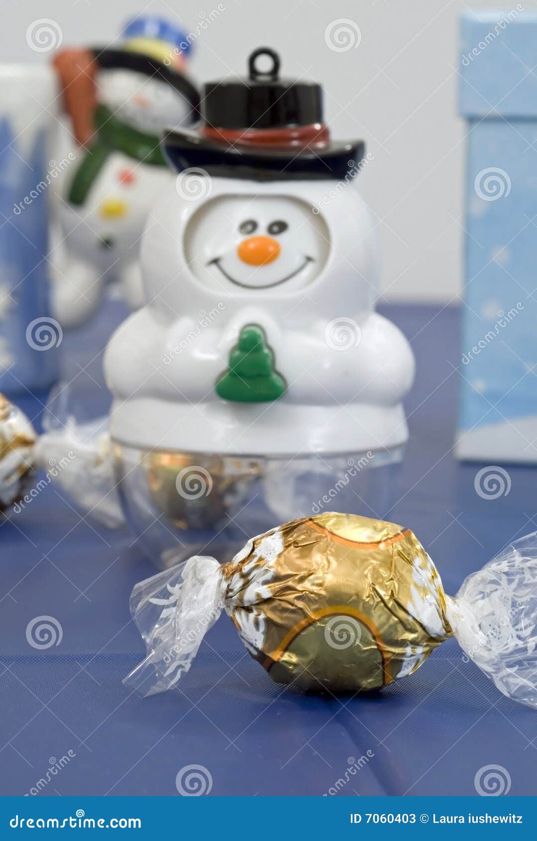 Snowmen Candy Jars and Sweets Stock Image - Image of smiling, xmas: 7060403