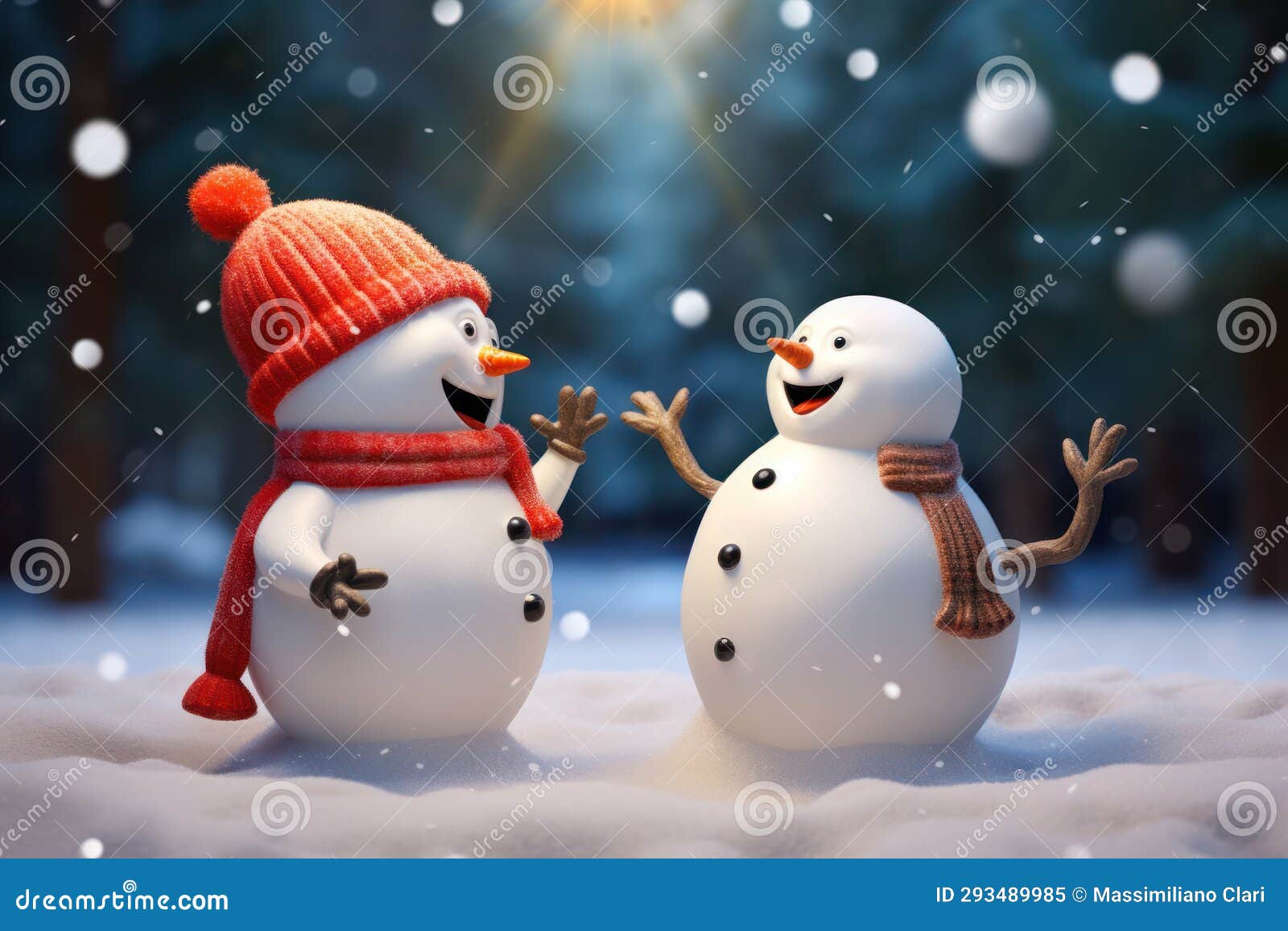 Snowmen Engaged in Funny Activities. Making for a Charming and Amusing ...