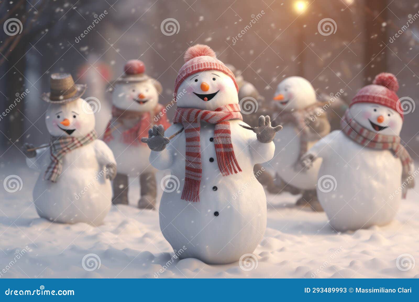 Snowmen Engaged in Funny Activities. Making for a Charming and Amusing ...