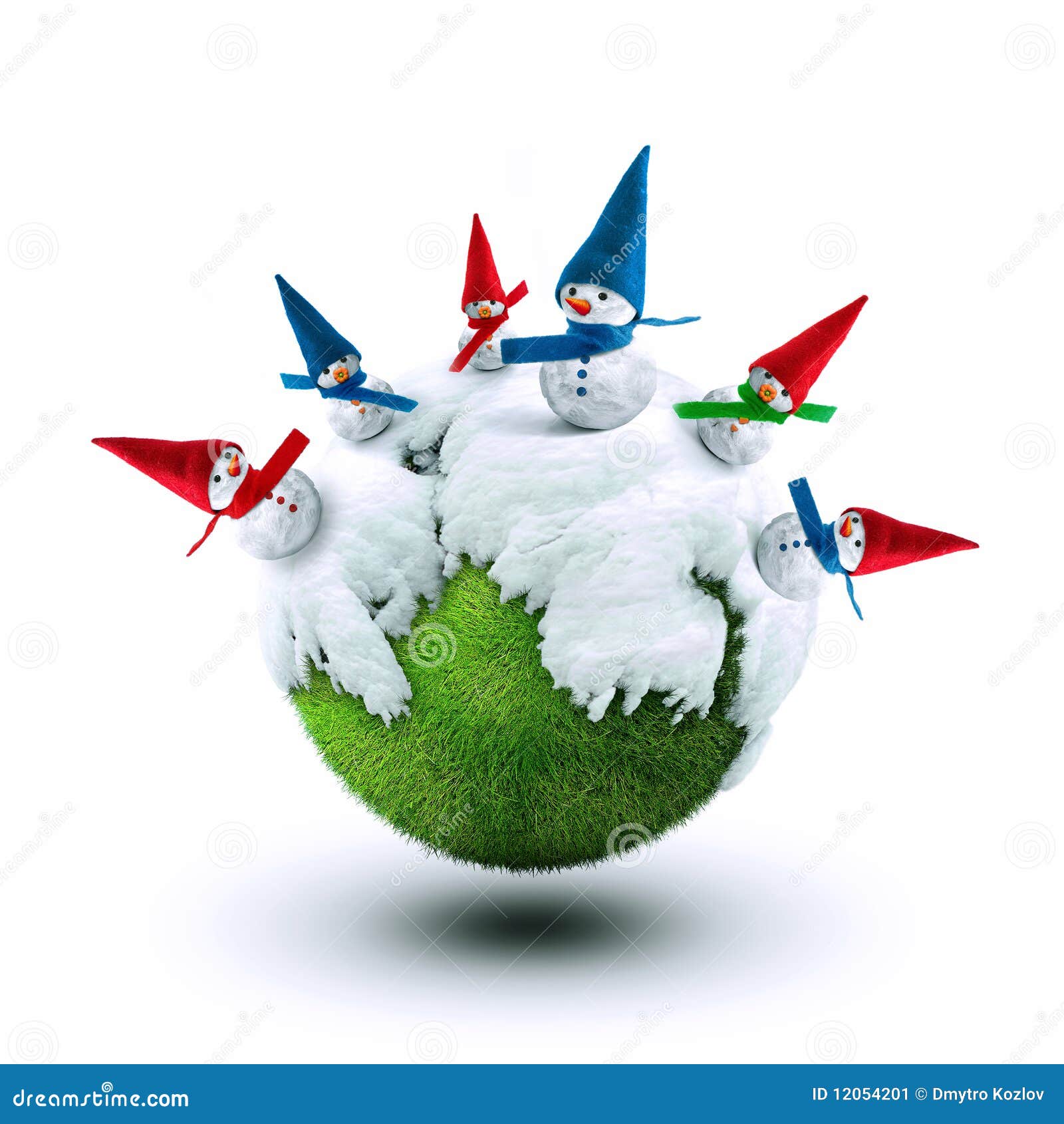 Snowmen planet stock illustration. Illustration of planet - 12054201