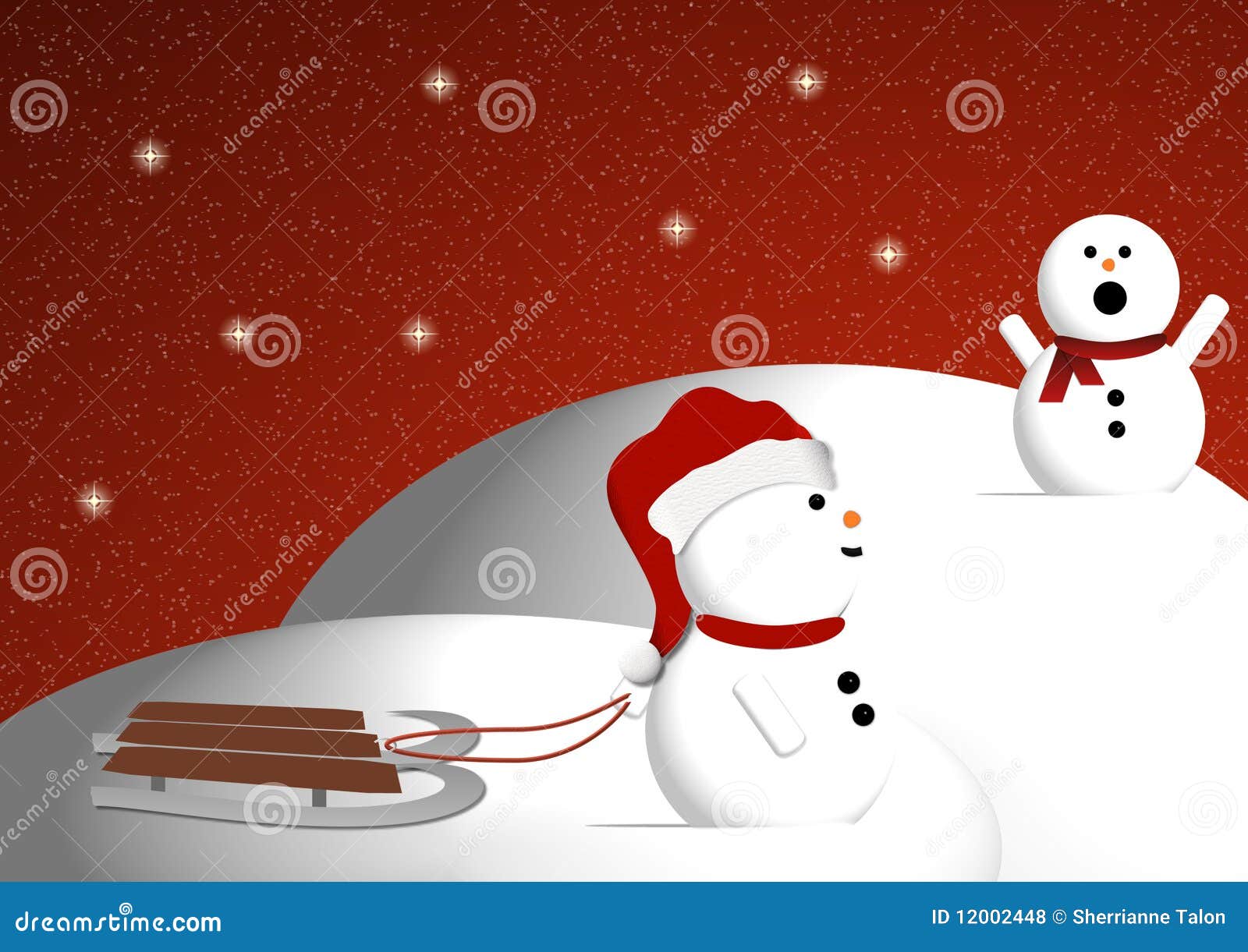 Snowmen playing stock vector. Illustration of snowmen - 12002448