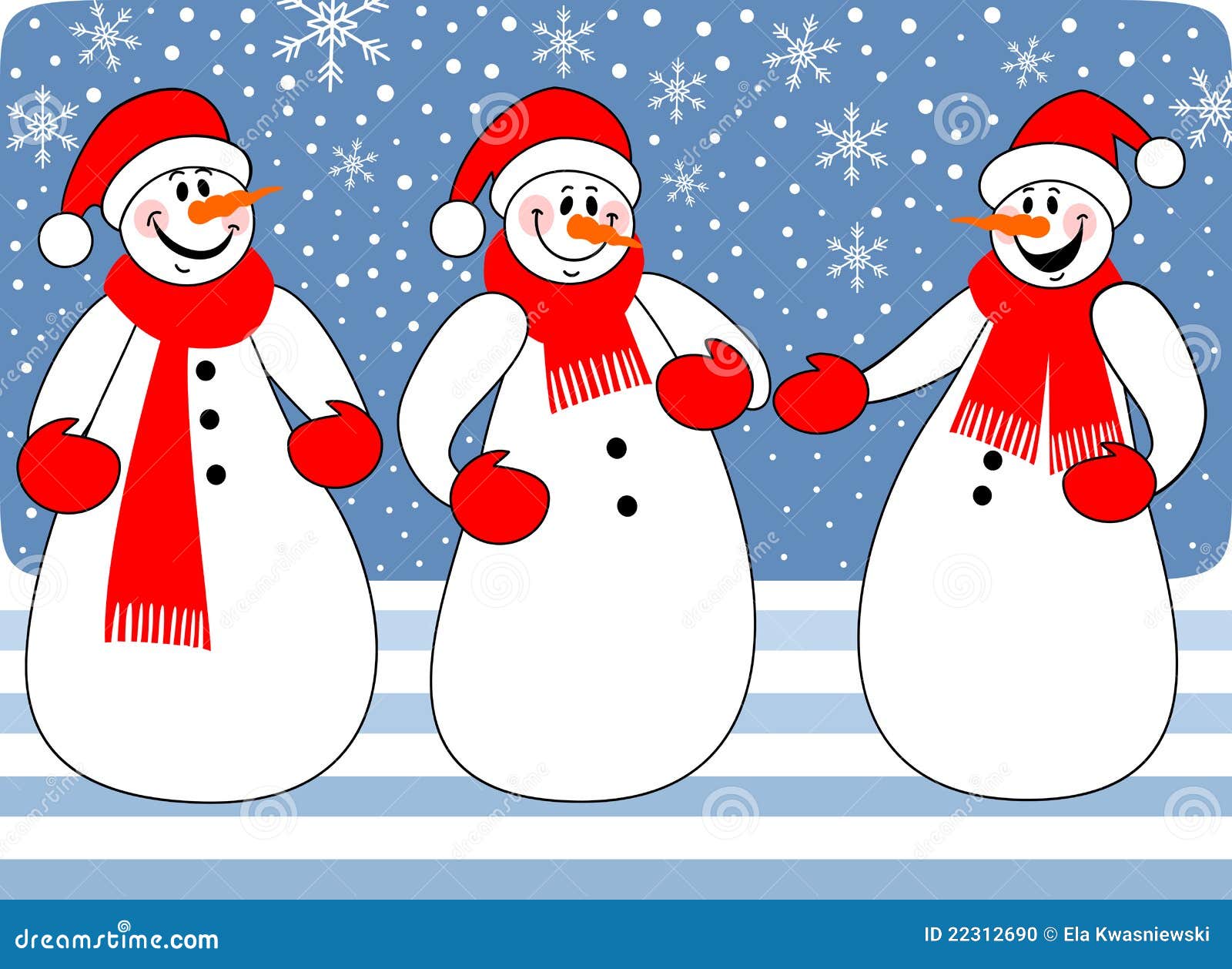 Snowmen trio stock vector. Illustration of vector, snowman - 22312690