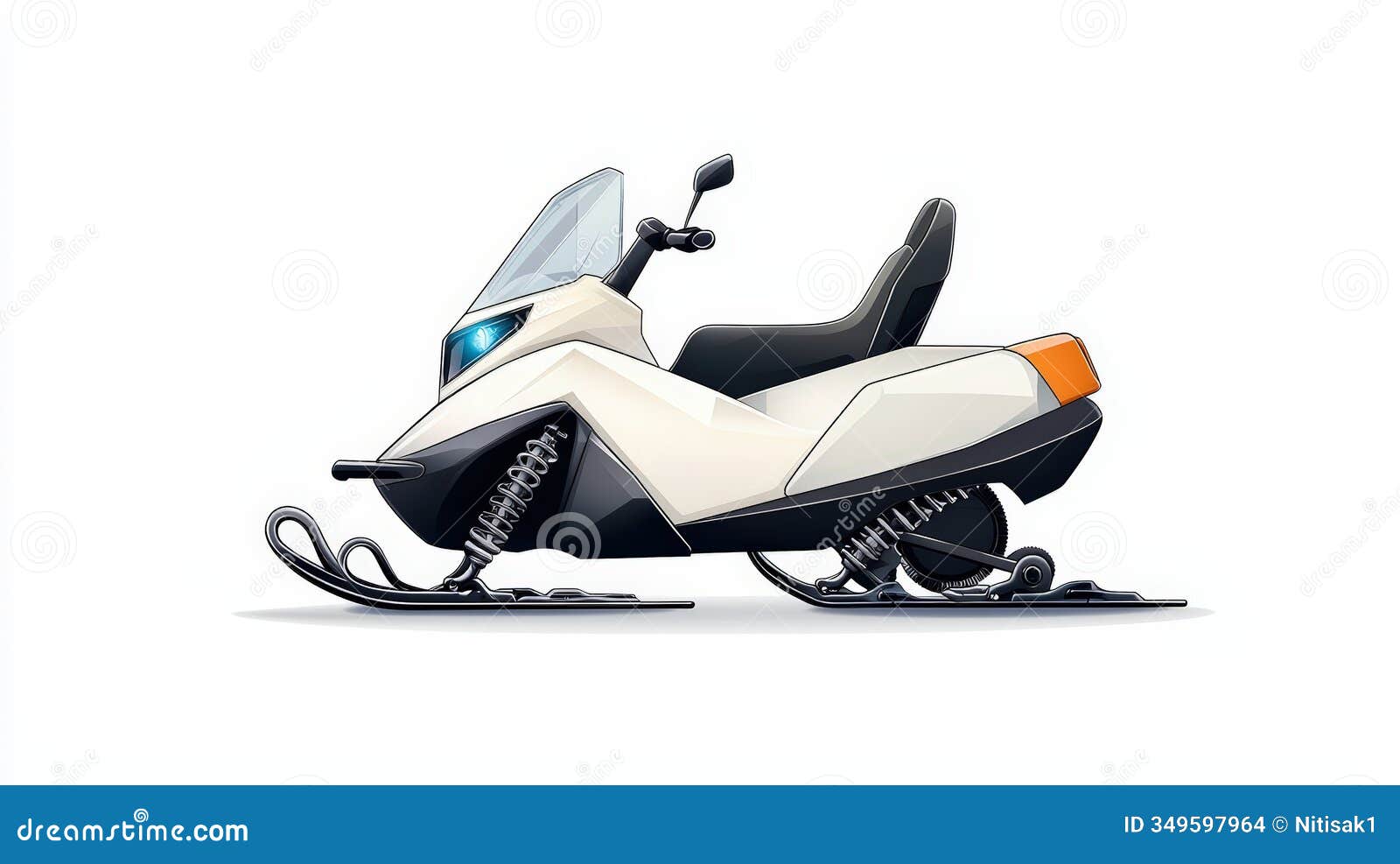 Snowmobile Illustration Isolated on White Background Stock Illustration ...