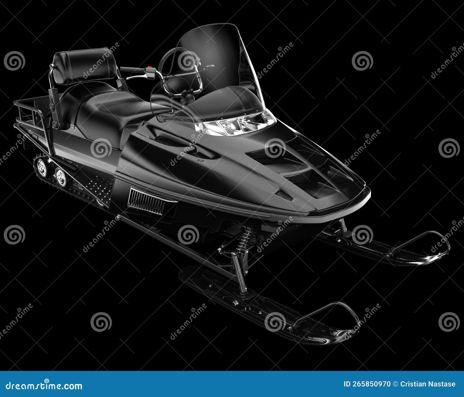 Snowmobile Isolated on Background. 3d Rendering - Illustration Stock ...