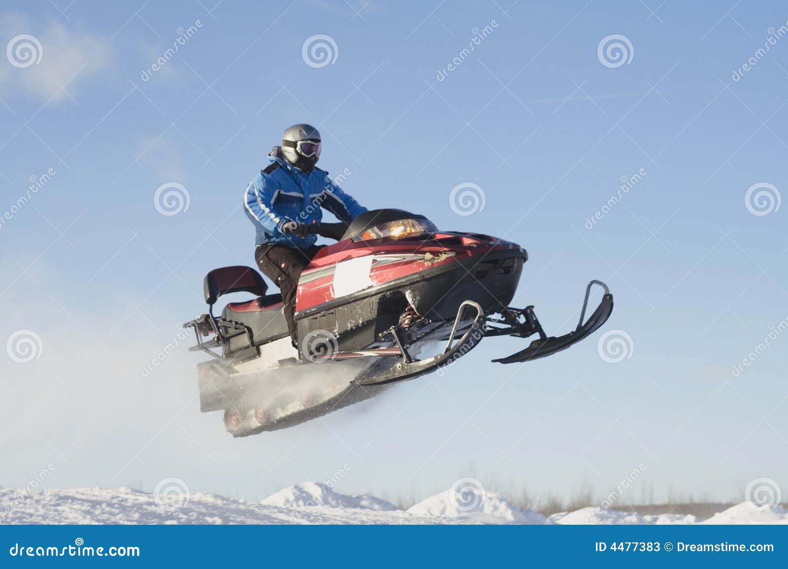 Snowmobile Jump in Race stock image. Image of competitor - 4477383
