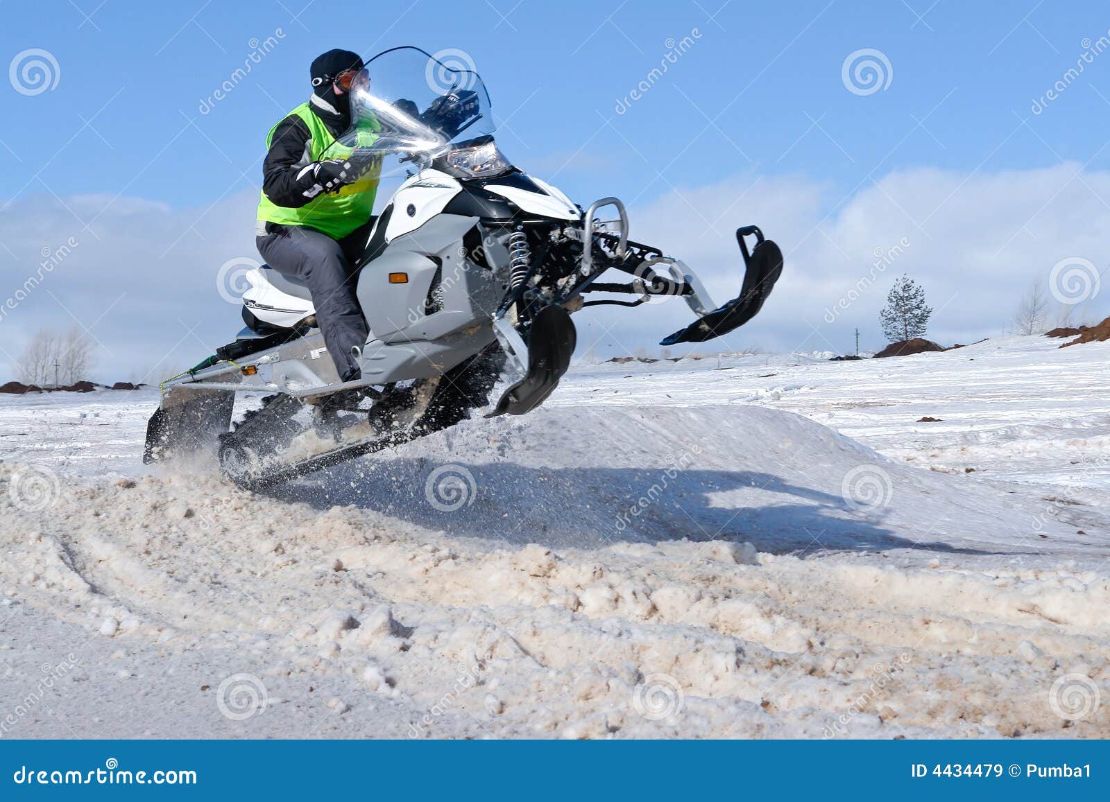 Snowmobile Jumping Royalty Free Stock Images - Image: 4434479