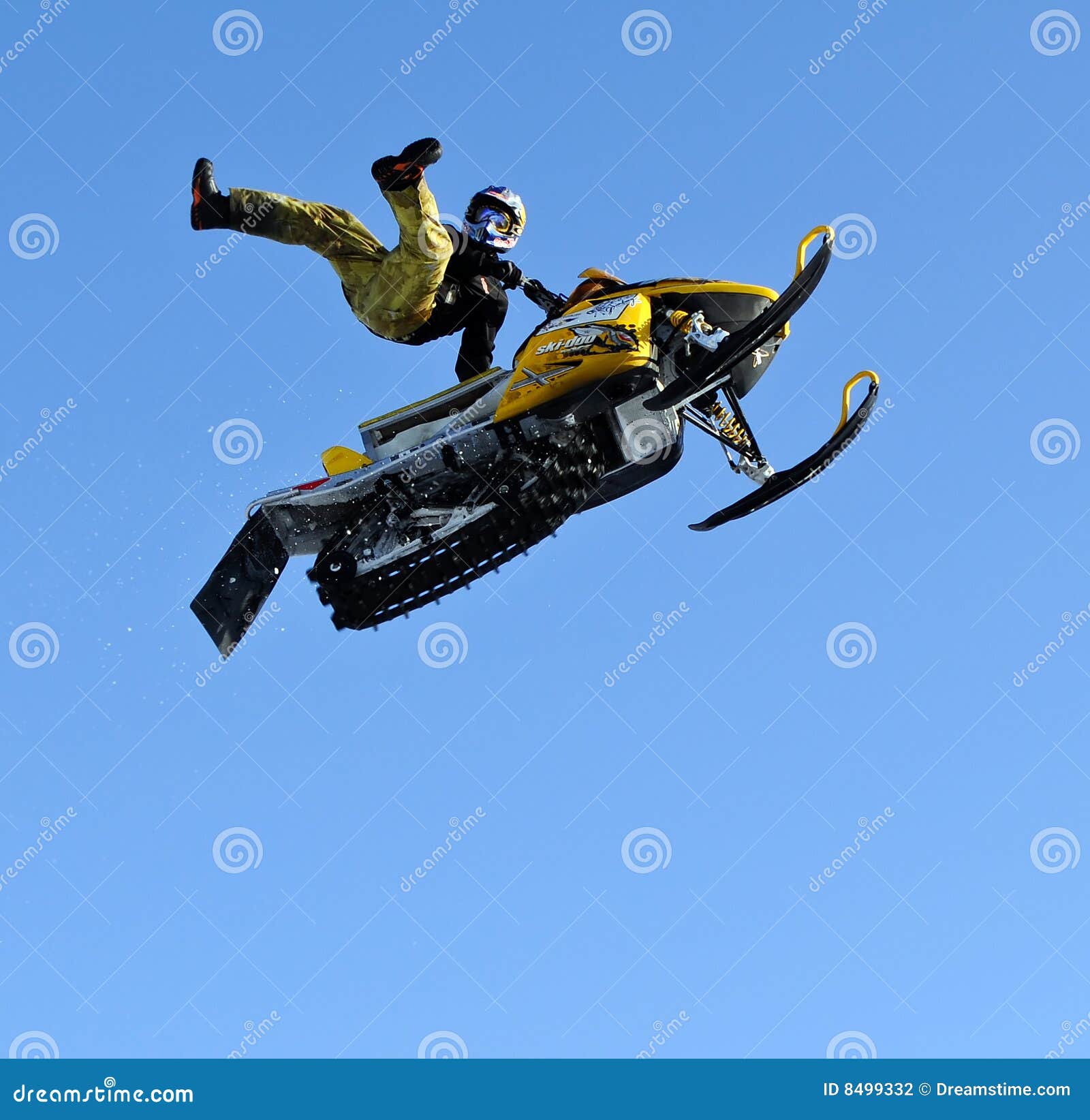 Snowmobile jumping editorial photography. Image of scooter - 8499332