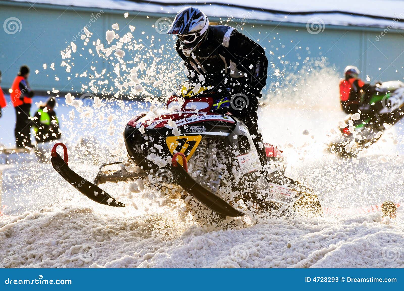 Snowmobile racing editorial stock photo. Image of motor - 4728293