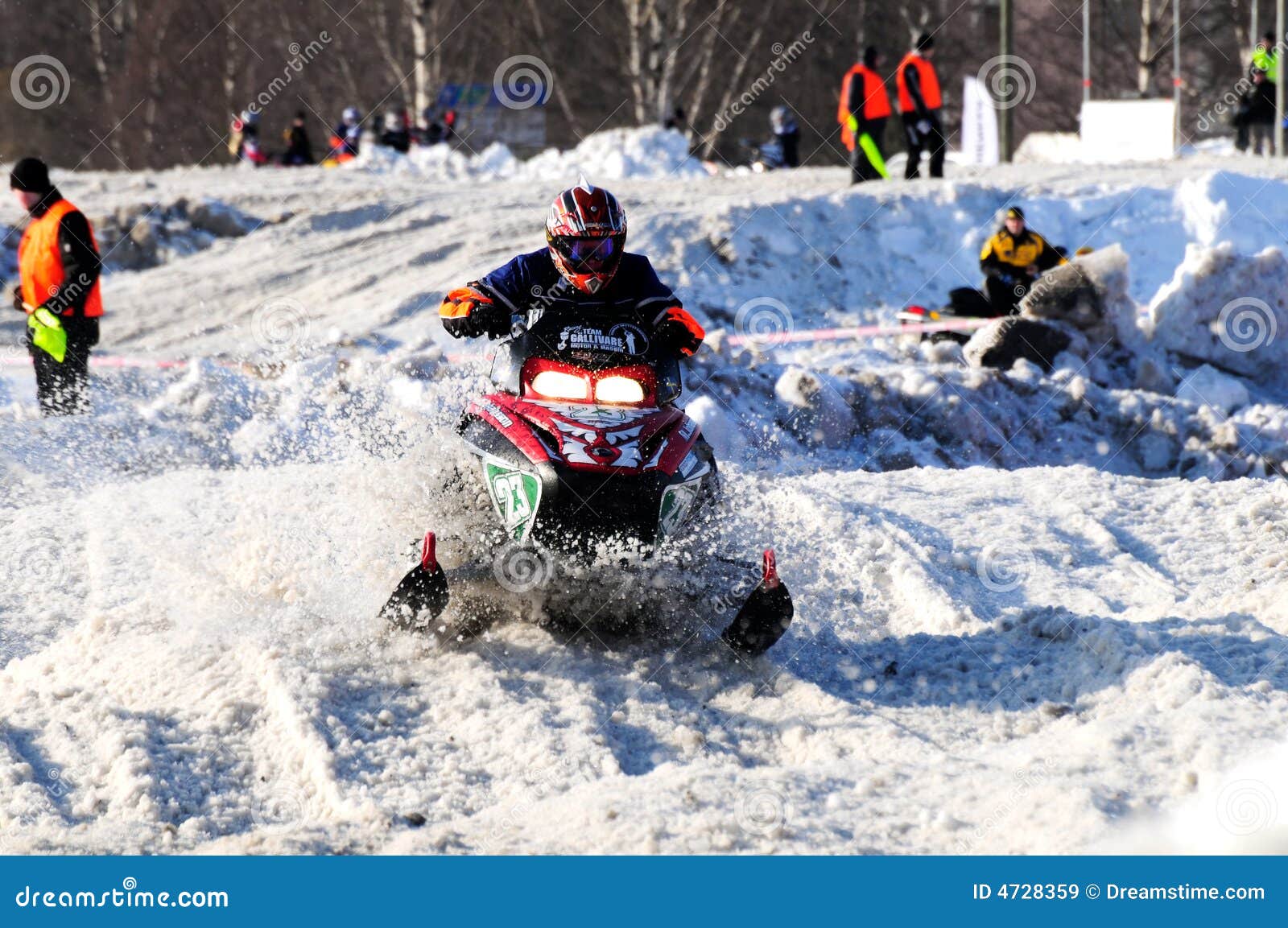 Snowmobile racing editorial stock image. Image of snowmobile - 4728359