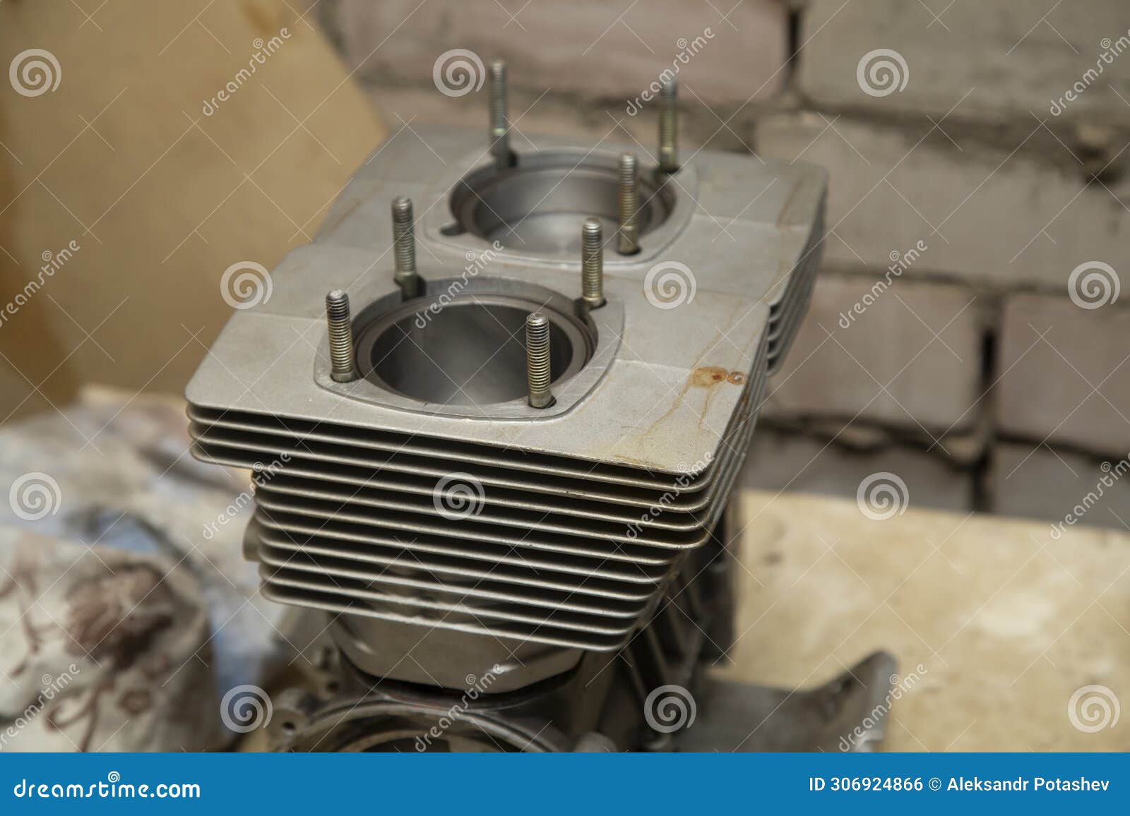 Snowmobile Repair.Repair of the Snowmobile Engine Stock Photo - Image ...