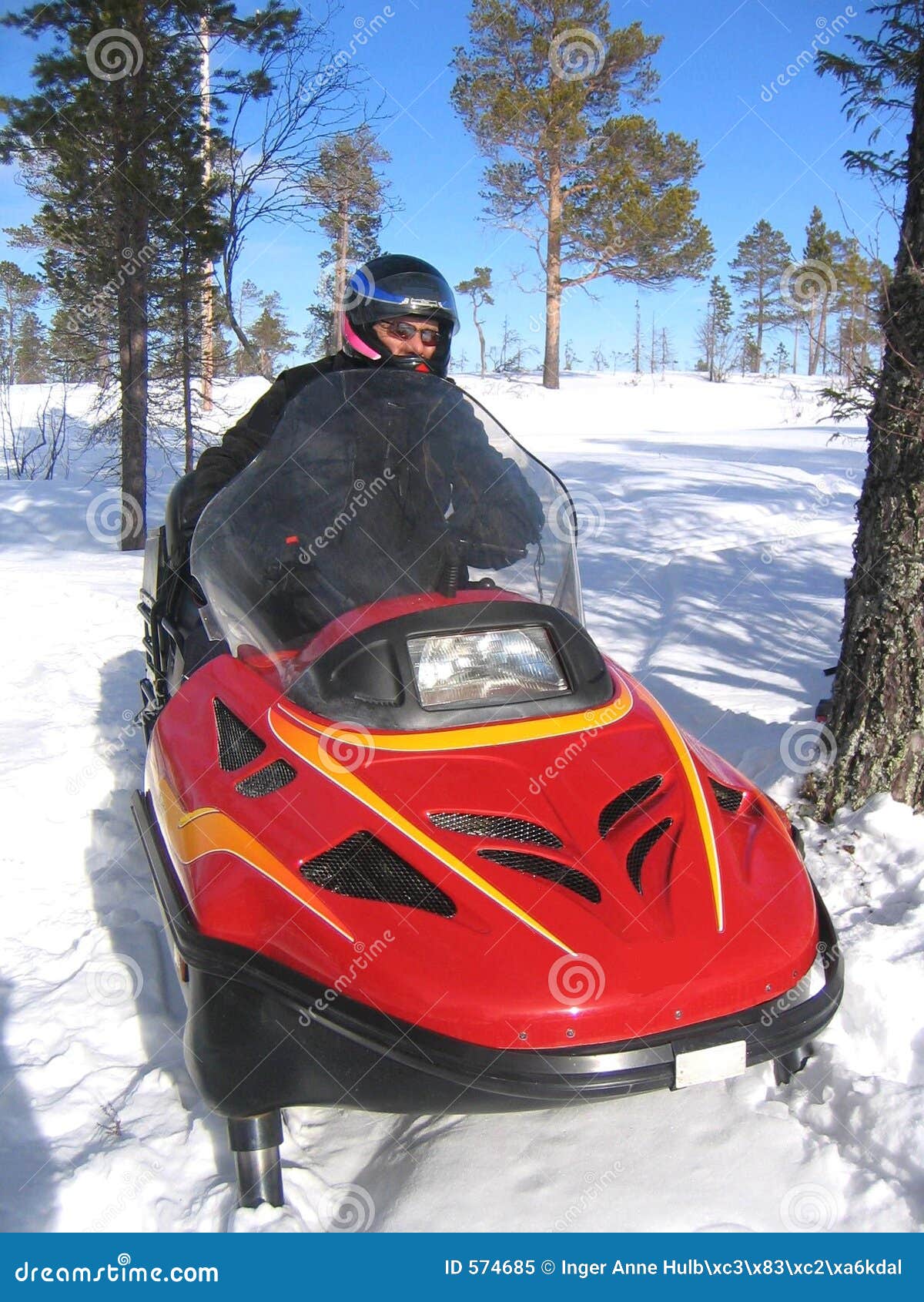 Snowmobile riding stock image. Image of snow, snowmobile - 574685