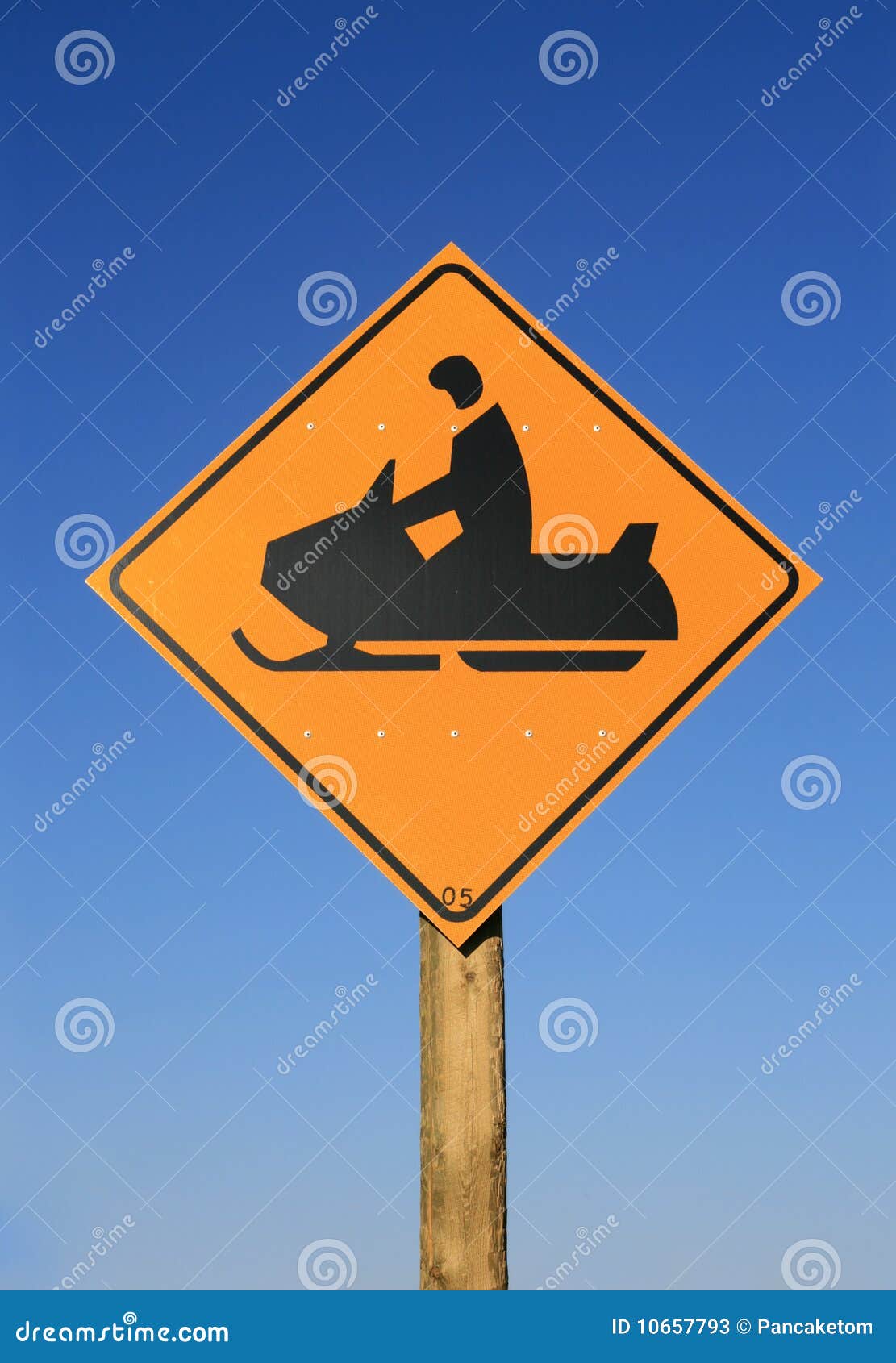 Snowmobile road sign stock image. Image of snow, mobile - 10657793
