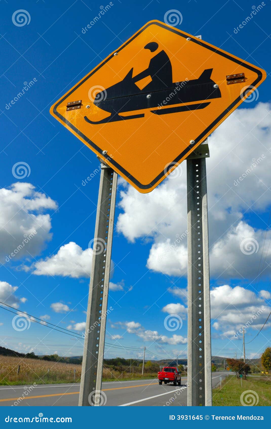 Snowmobile sign stock image. Image of post, command, announce - 3931645